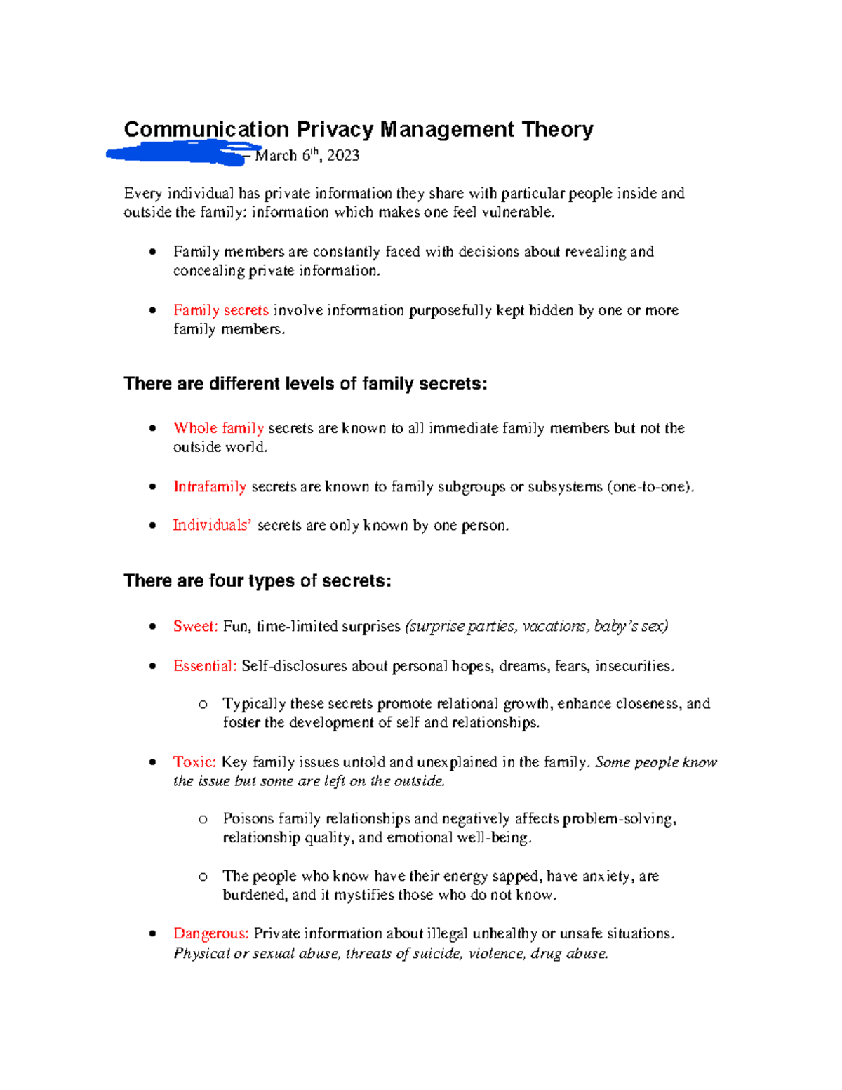 03-08-23 Lecture Notes: Communication Privacy Management Theory ...