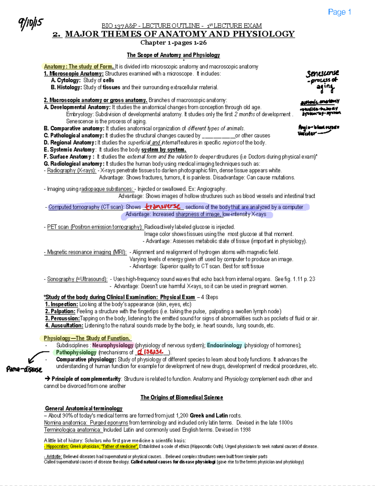2- 2015 0909 172745 - Lecture notes - BIO 137 A&P - LECTURE OUTLINE - 1 ...