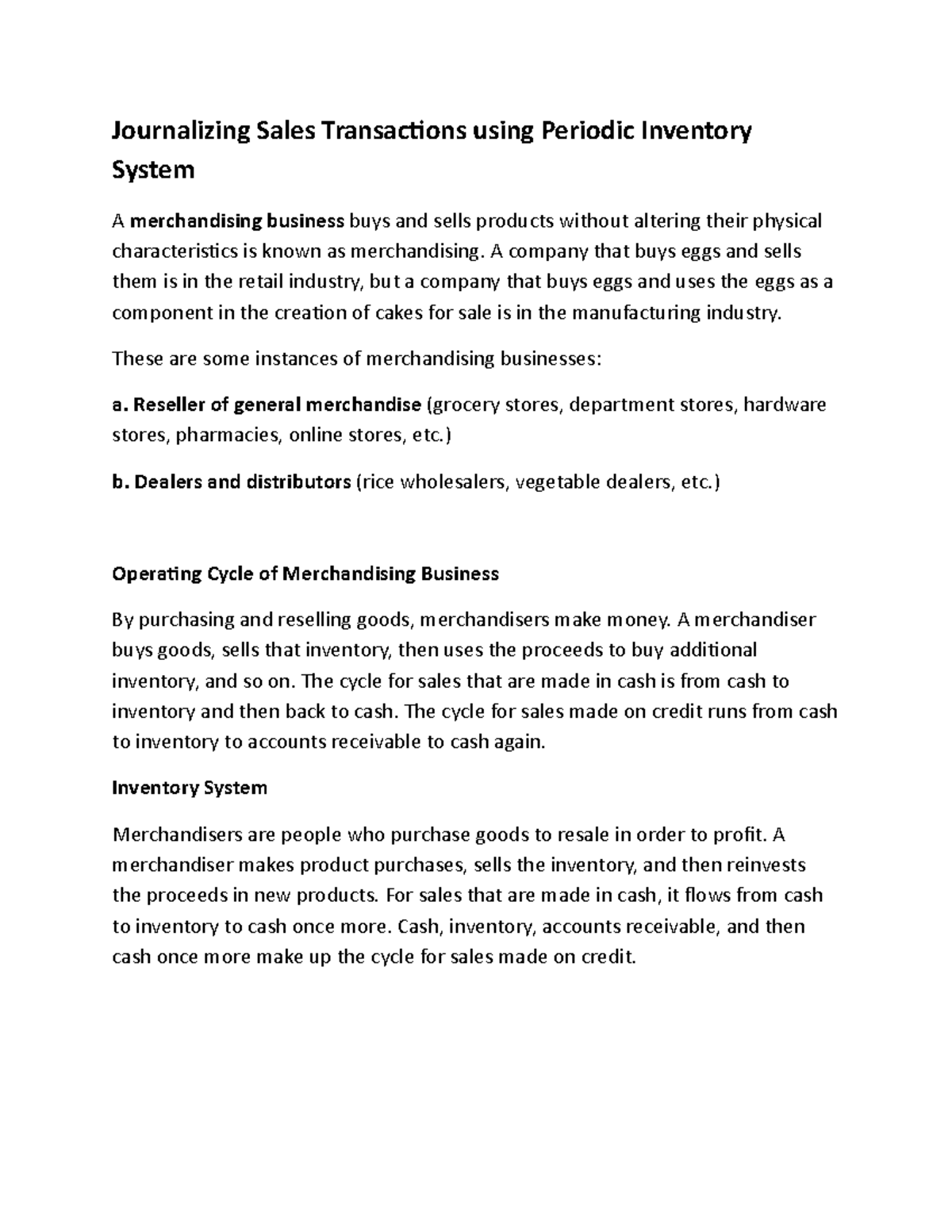 Lesson 10-Fundamentals of Accounting - Journalizing Sales Transactions ...