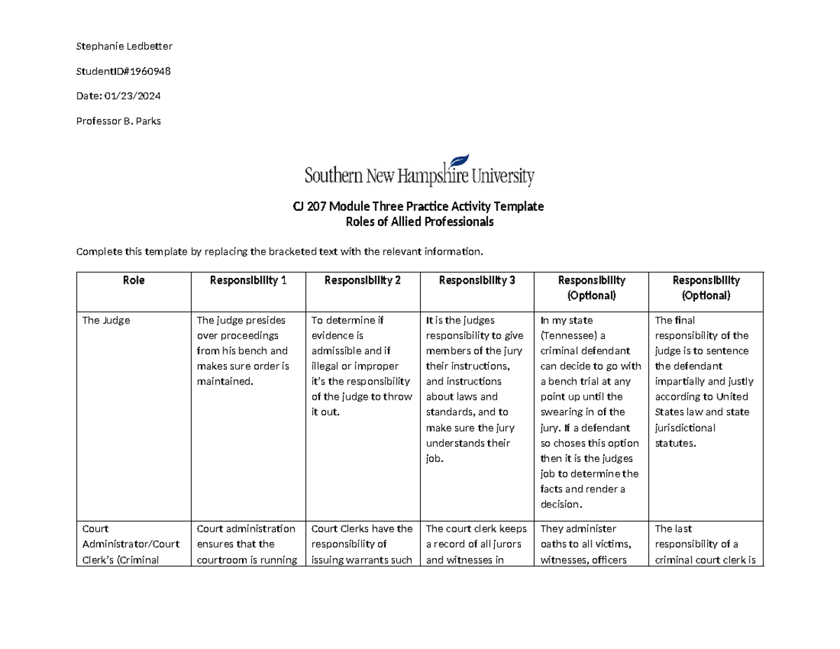 CJ-207 Practice Activity 3-1 Finished Stephanie Ledbetter - StudentID ...