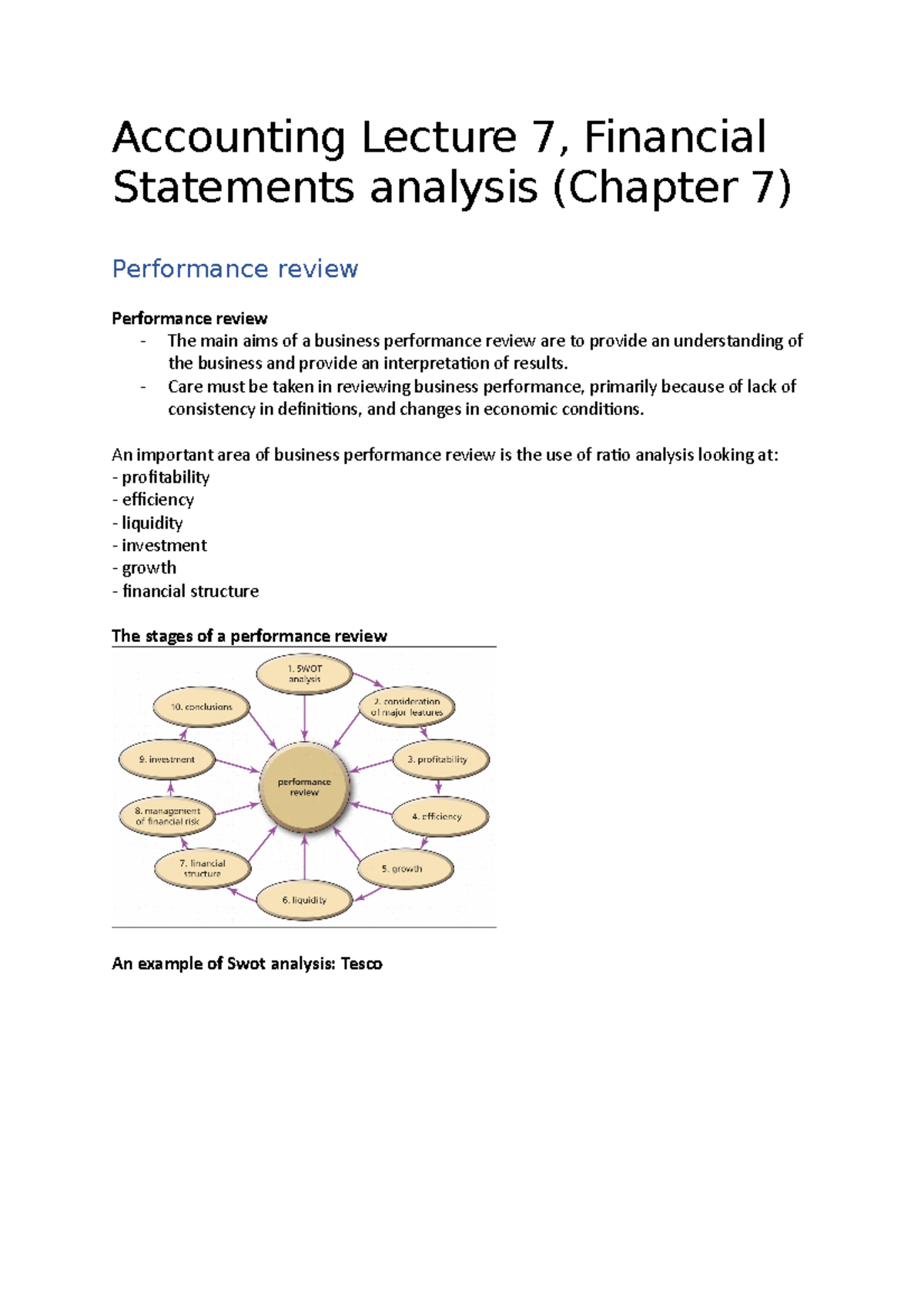 7- financial statements analysis - Accounting Lecture 7, Financial Statements analysis (Chapter ...