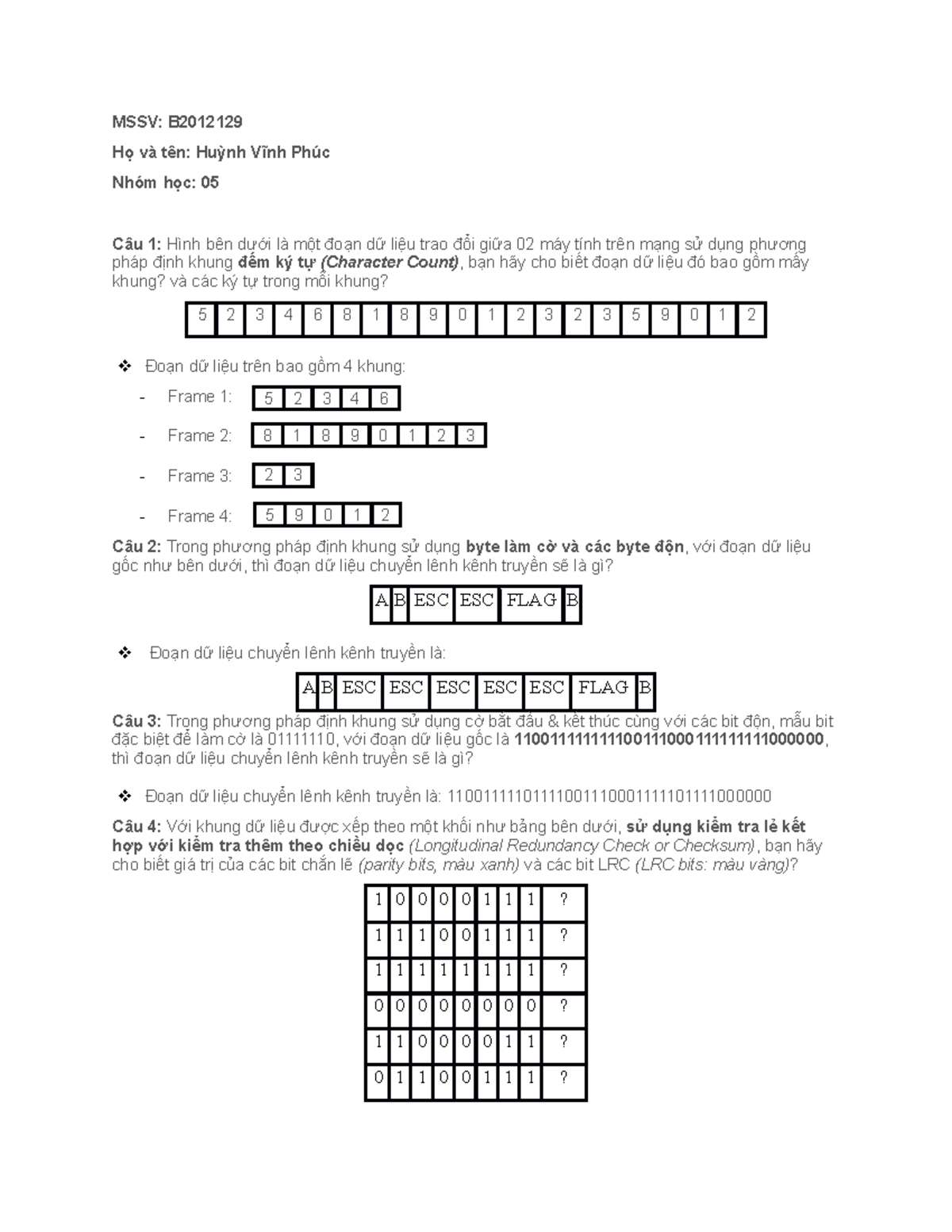 Mạng máy tính - No Description - MSSV: B Họ và tên: Huỳnh Vĩnh Phúc ...