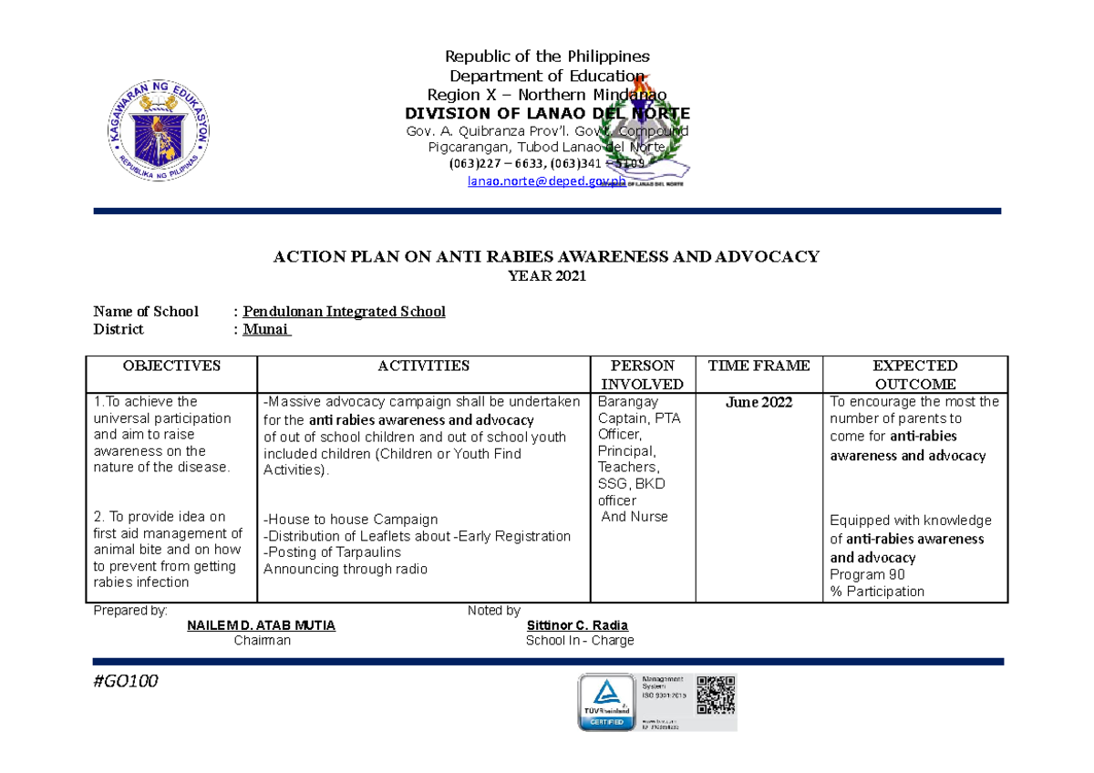 Action-plan anti rabies - Republic of the Philippines Department of ...