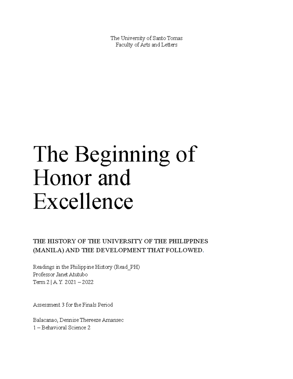 Philippine Propaganda and Revolutionary Period Paper - The University ...