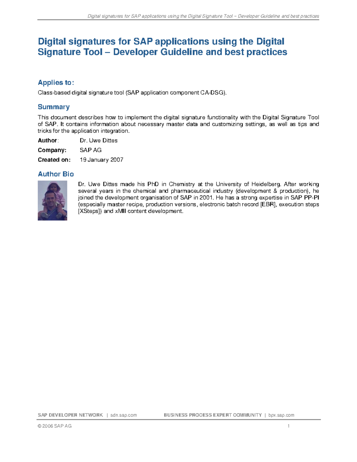 Digital Signatures for SAP Applications Using the Digital Signature ...
