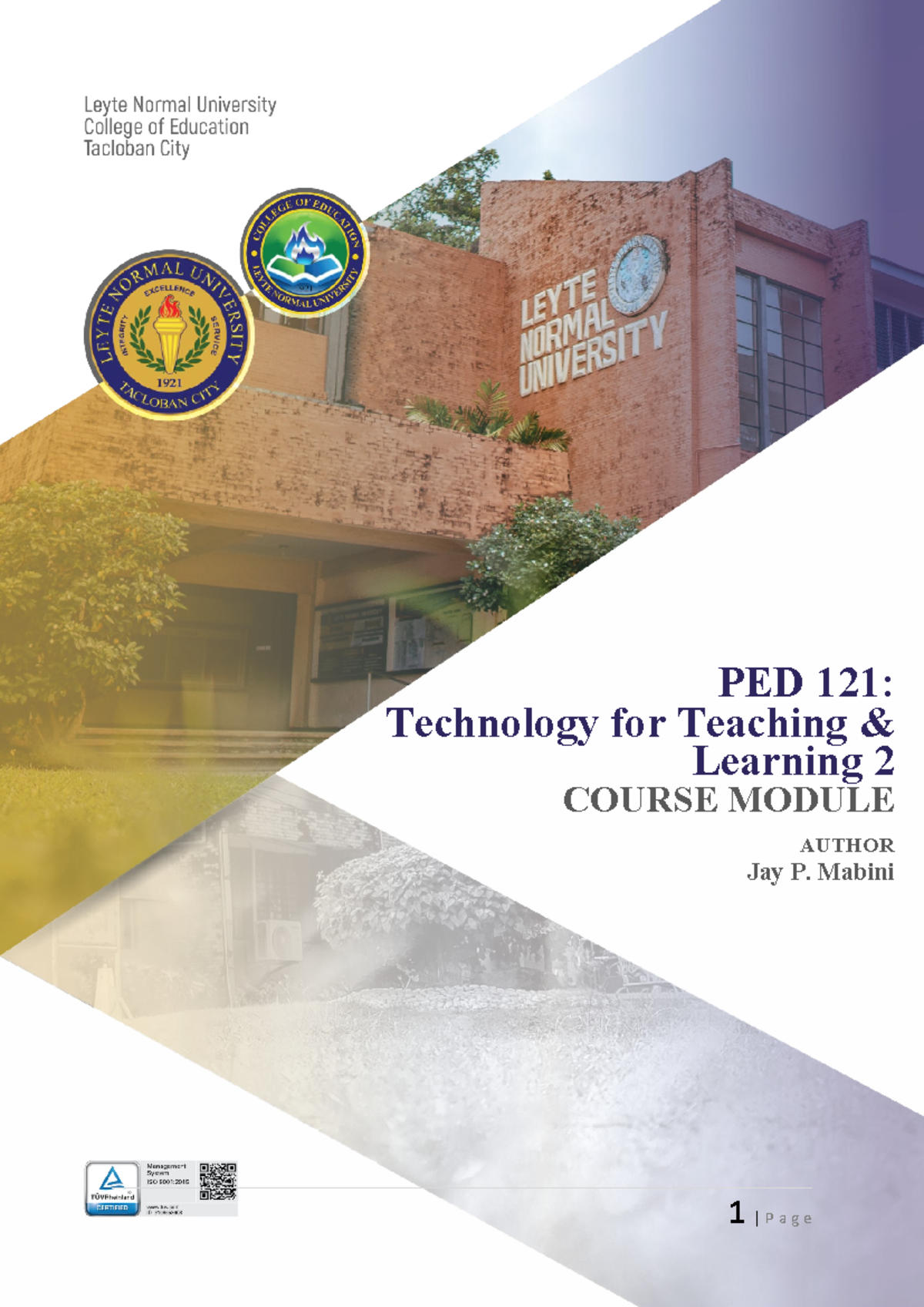 Pdfcoffee - module ttl2 - ####### PED 121: ####### Technology for Teaching & ####### Learning 2 ...