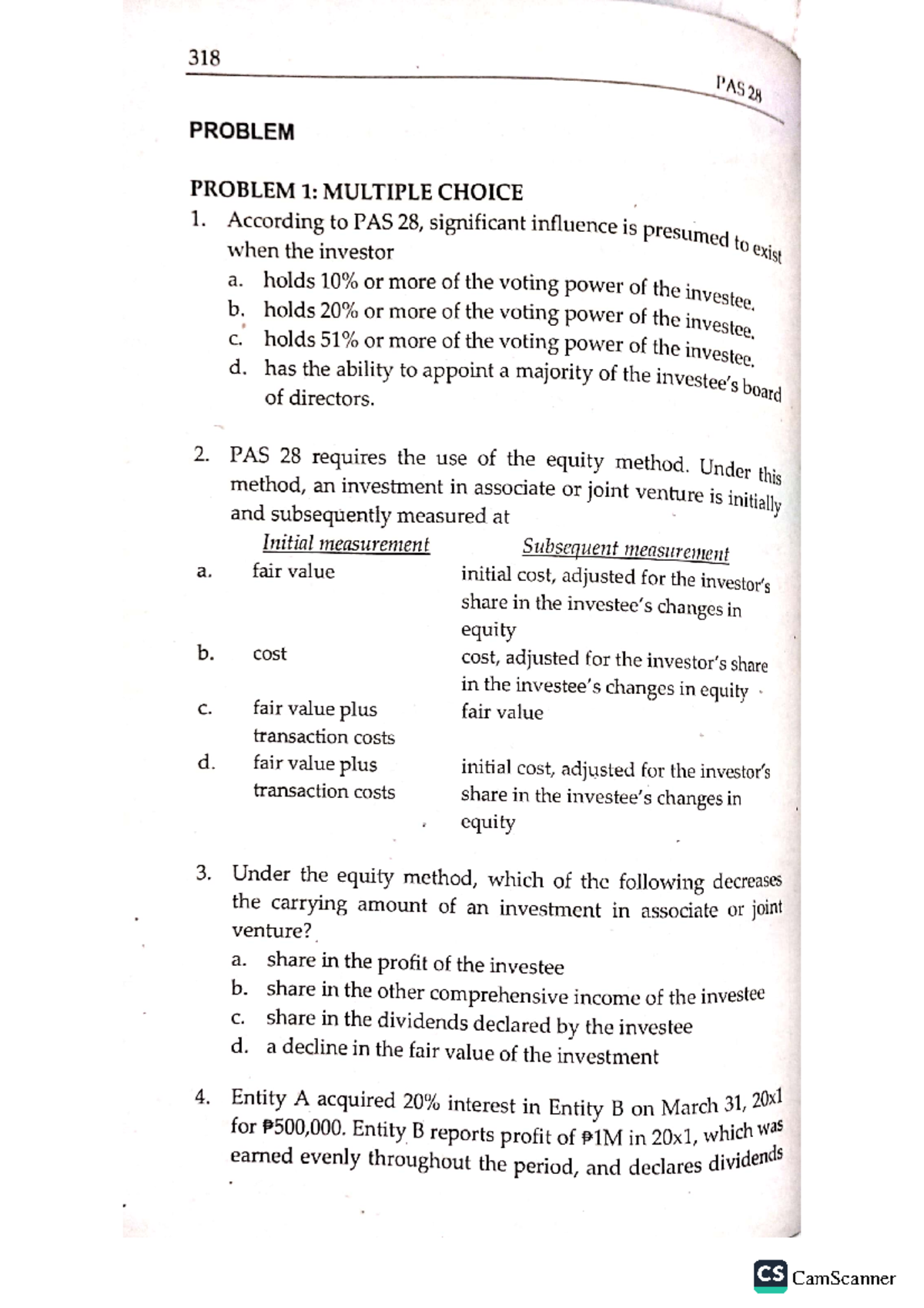 PAS28 Problems - Conceptual Framework and Accounting Standards 2021 ...