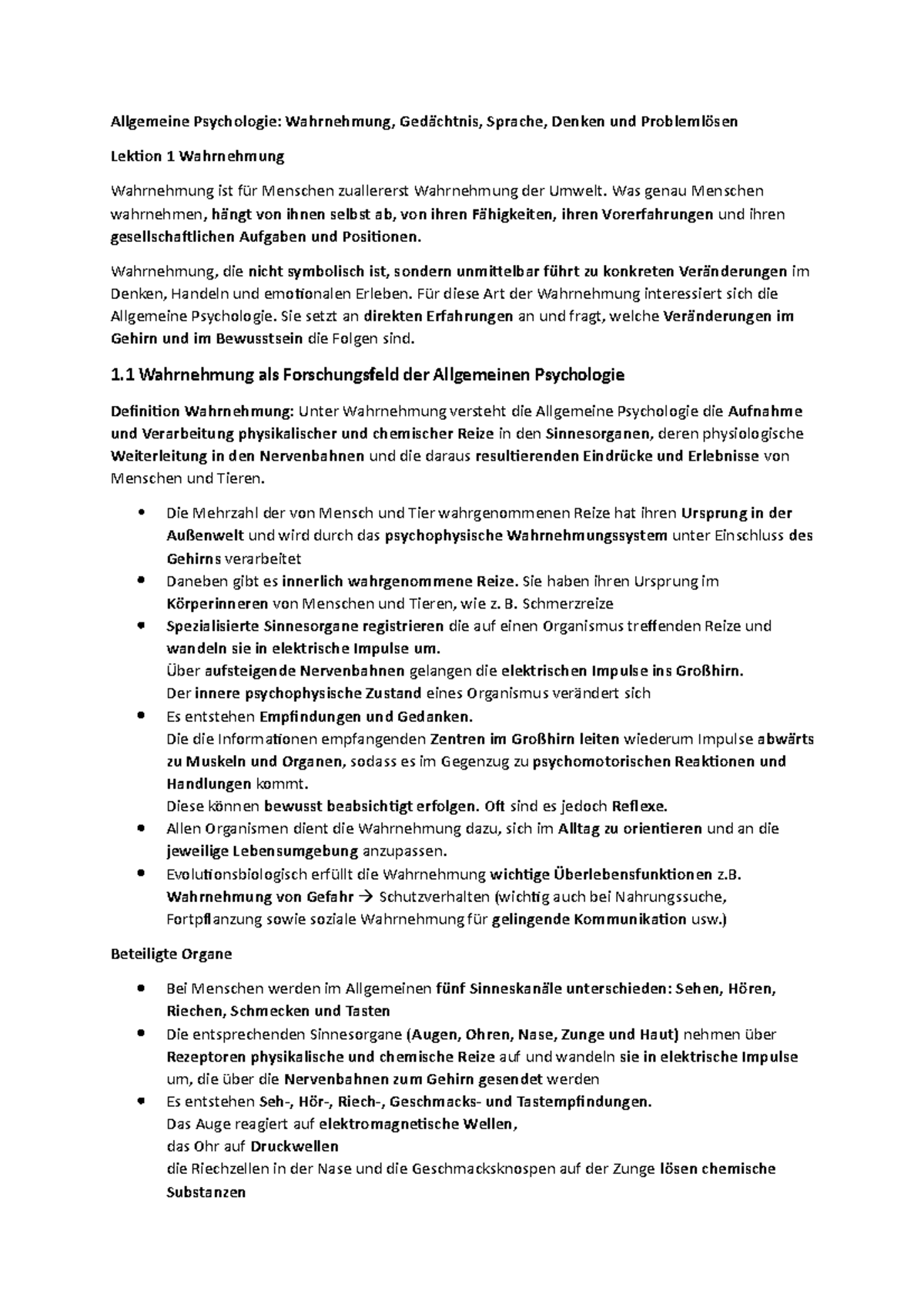 Allgemeine Psychologie II Lernen, Emotion - Allgemeine Psychologie: Wahrnehmung, Gedächtnis ...