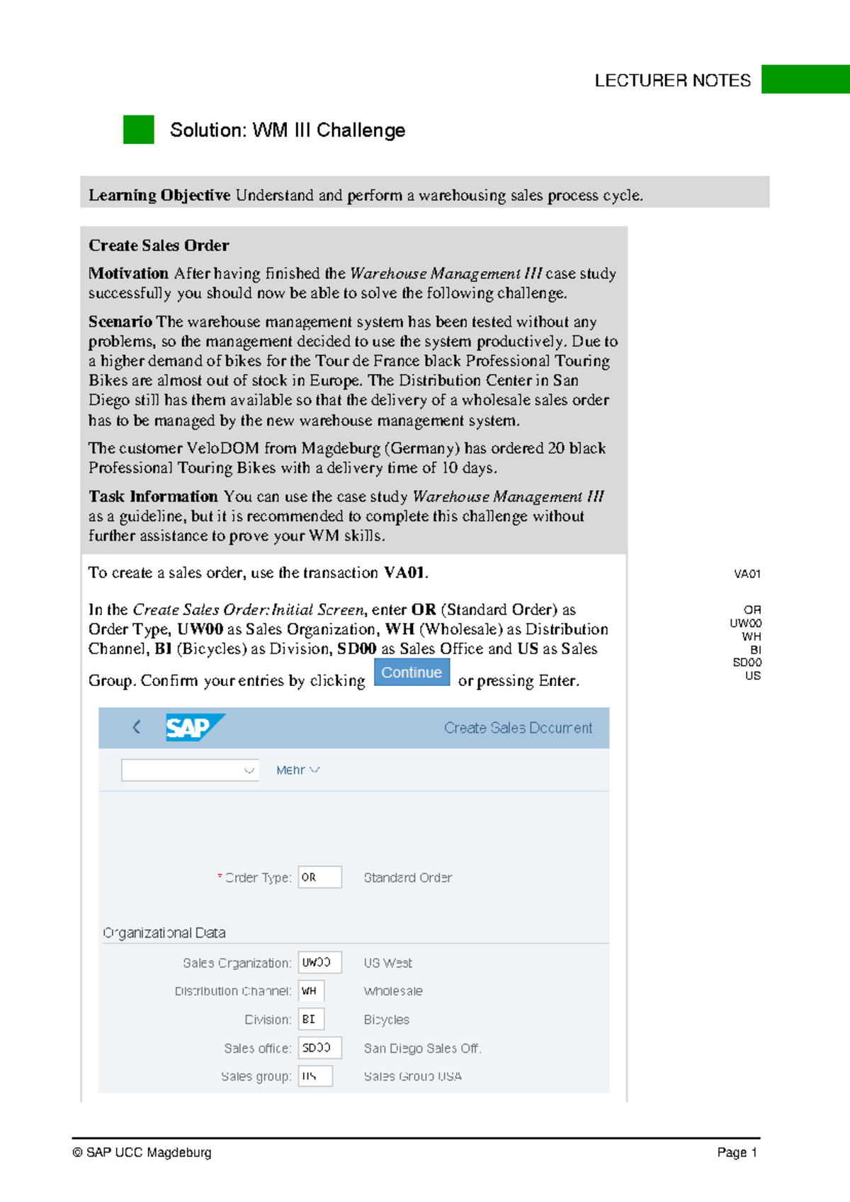 Intro S4HANA Using Global Bike Notes WM III Challenge en v3 - Solution ...