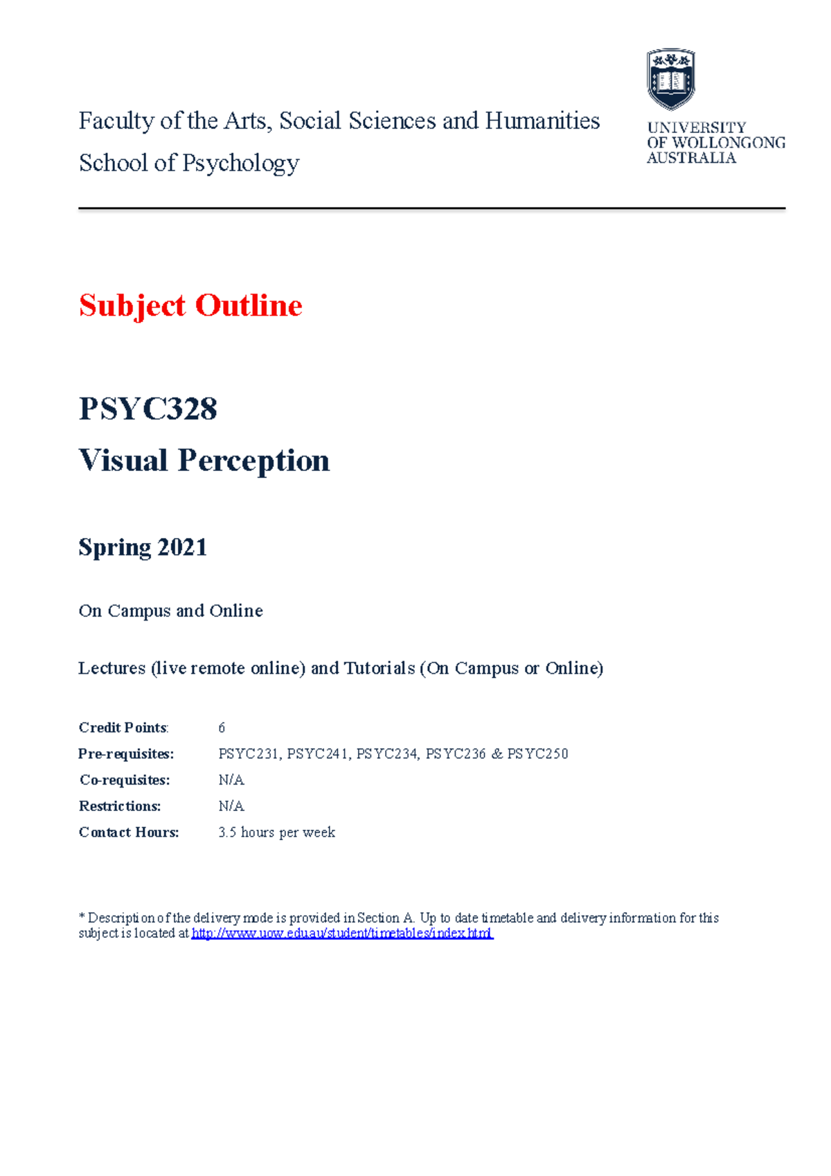 PSYC328 Spring Final Revised - Faculty of the Arts, Social Sciences and ...