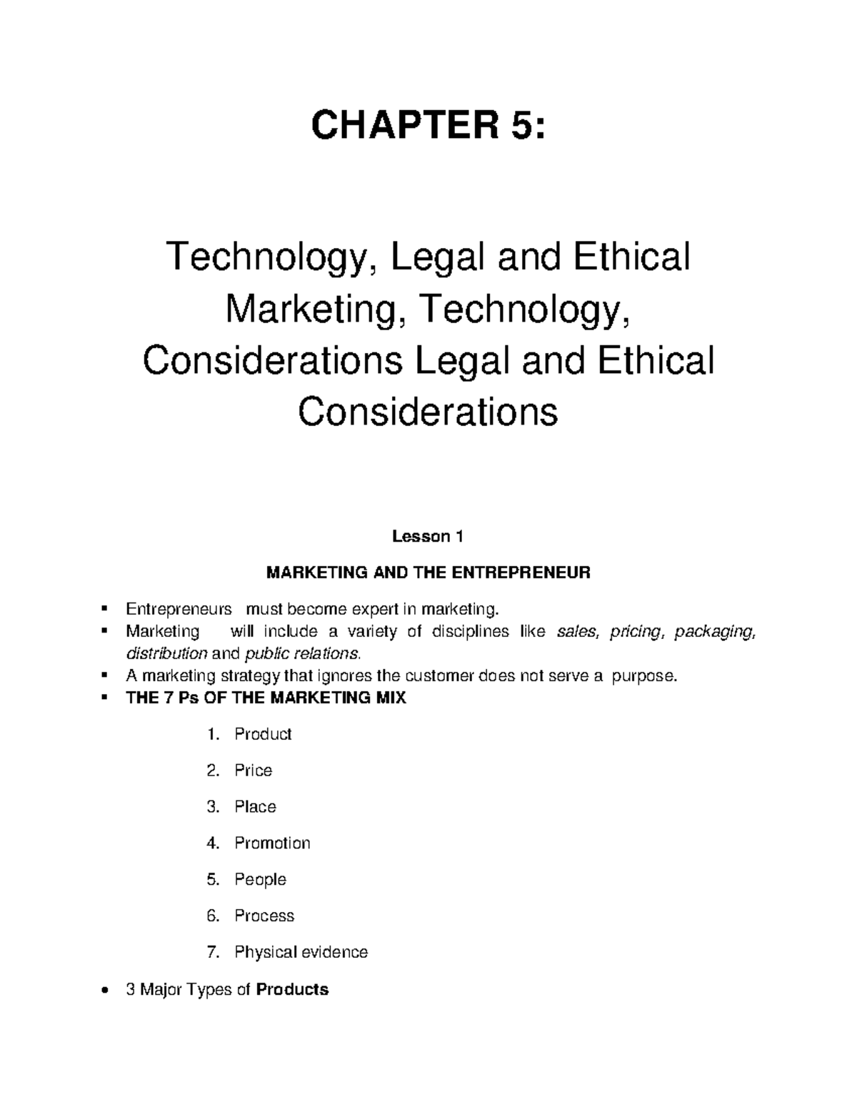 Chapter 5 Technology, Legal and Ethical Marketing, Technology ...