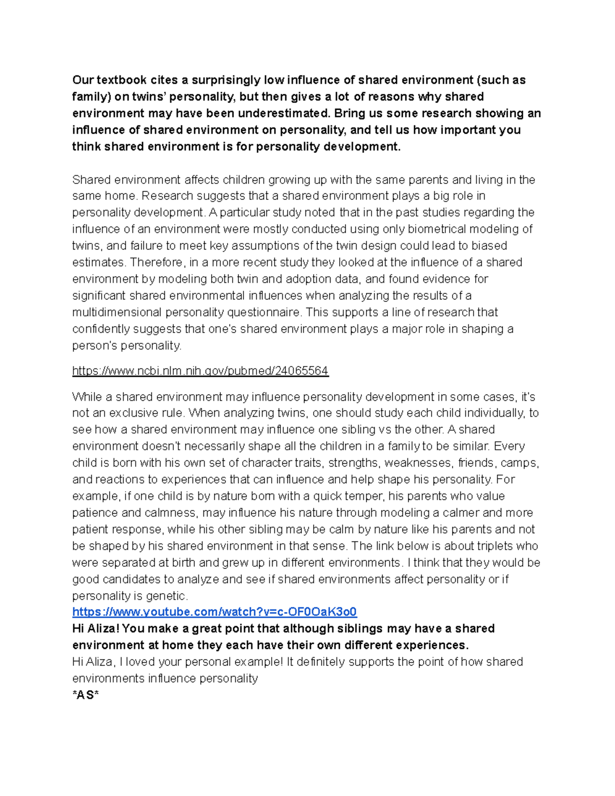 Biology part 1 and 2 module 5 and 6 - Our textbook cites a surprisingly ...