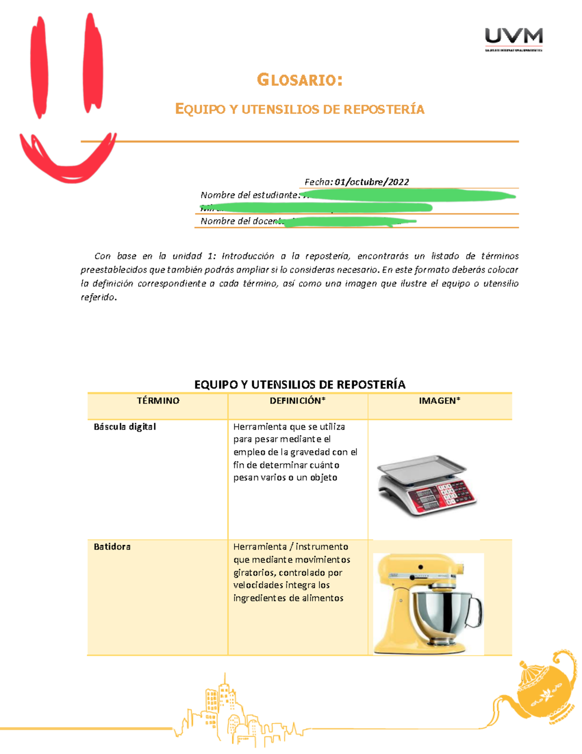 Reposteria Utensilios Glosariox 2 - GLOSARIO: EQUIPO Y UTENSILIOS DE ...