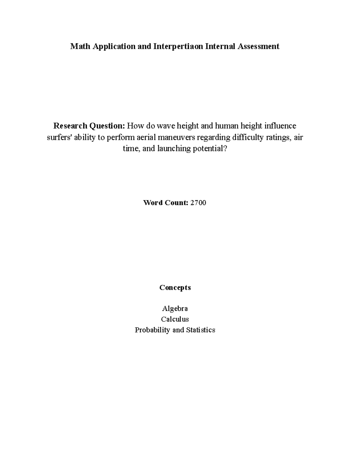 MATH IA Draft - kkk - Math Application and Interpertiaon Internal ...