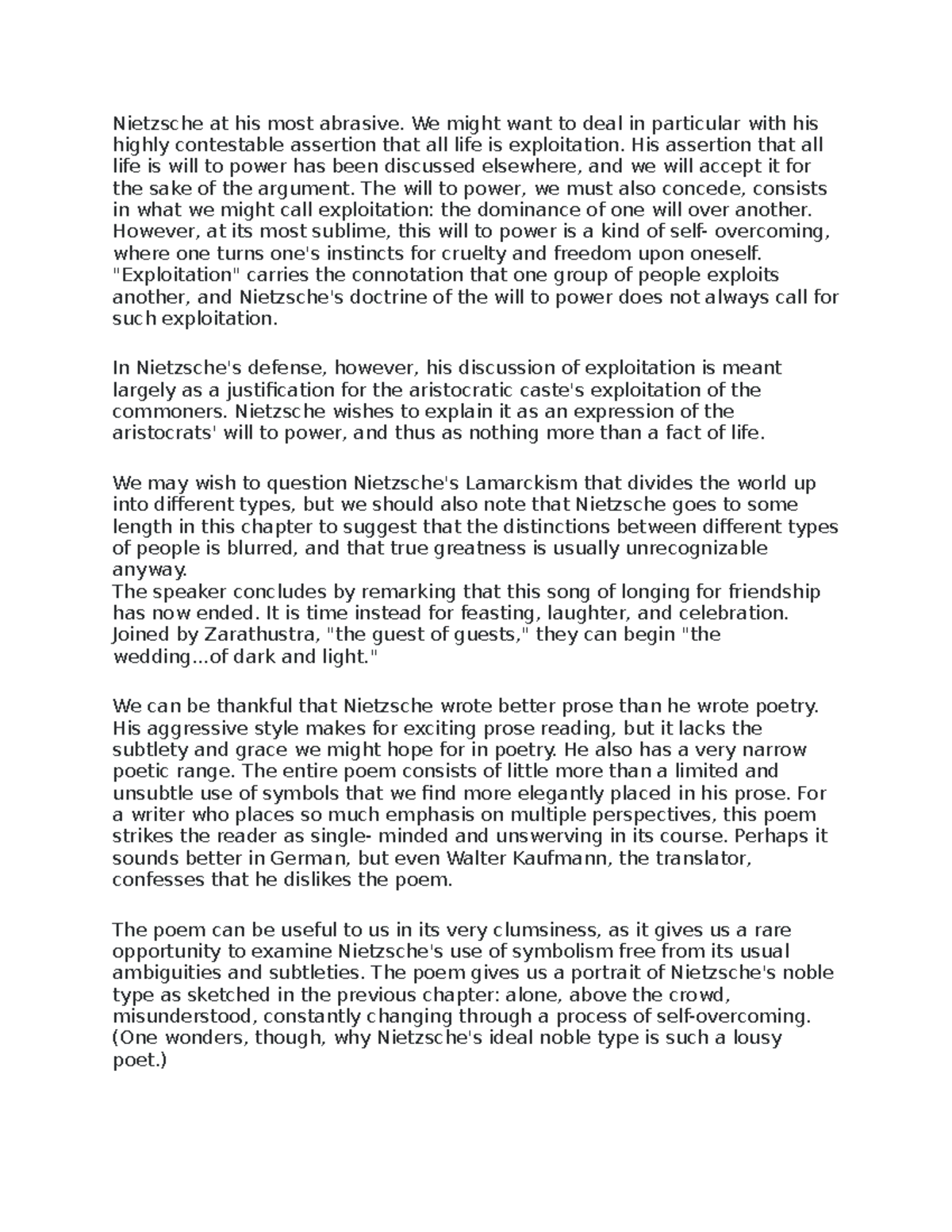 Philosophy 112 - Lecture Notes - Nietzsche at his most abrasive. We ...