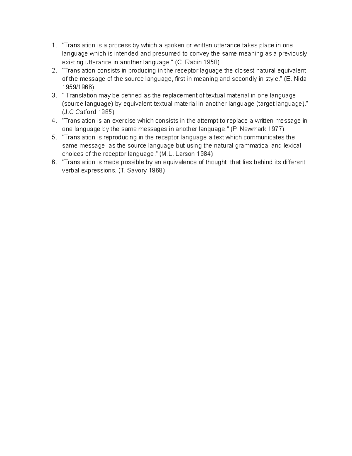 Kahulugan ng Pagsasaling-Wika - “Translation is a process by which a ...