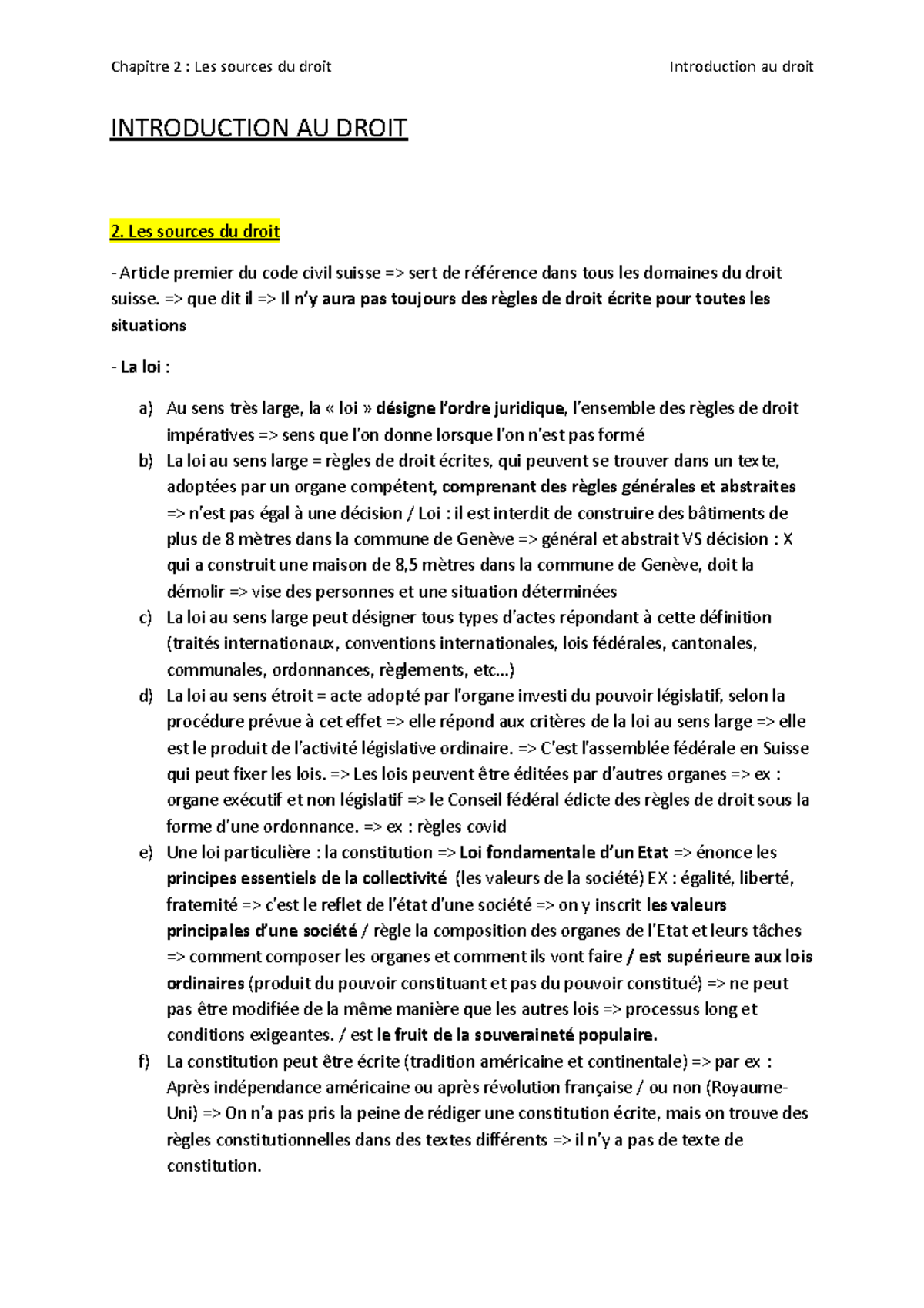 Chapitre 2 droit - Chapitre 2 : Les sources du droit Introduction au droit INTRODUCTION AU DROIT ...