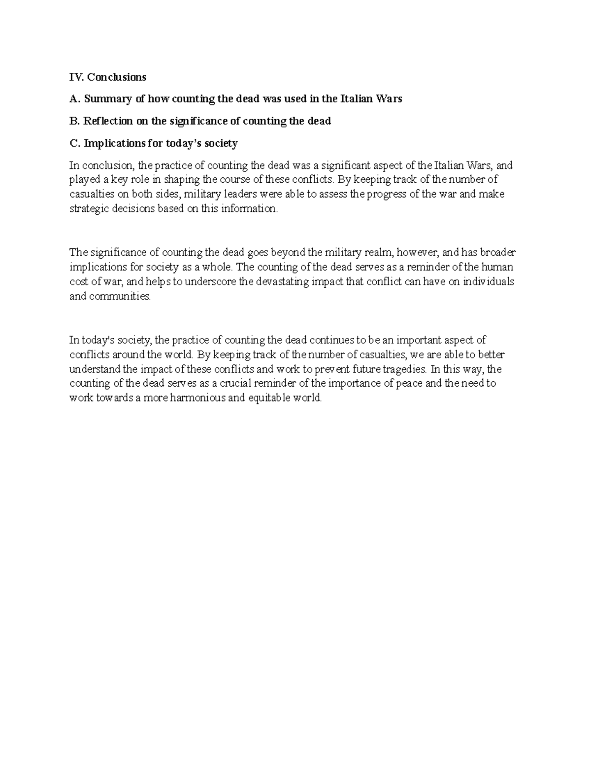Notes on counting 4 - IV. Conclusions A. Summary of how counting the ...