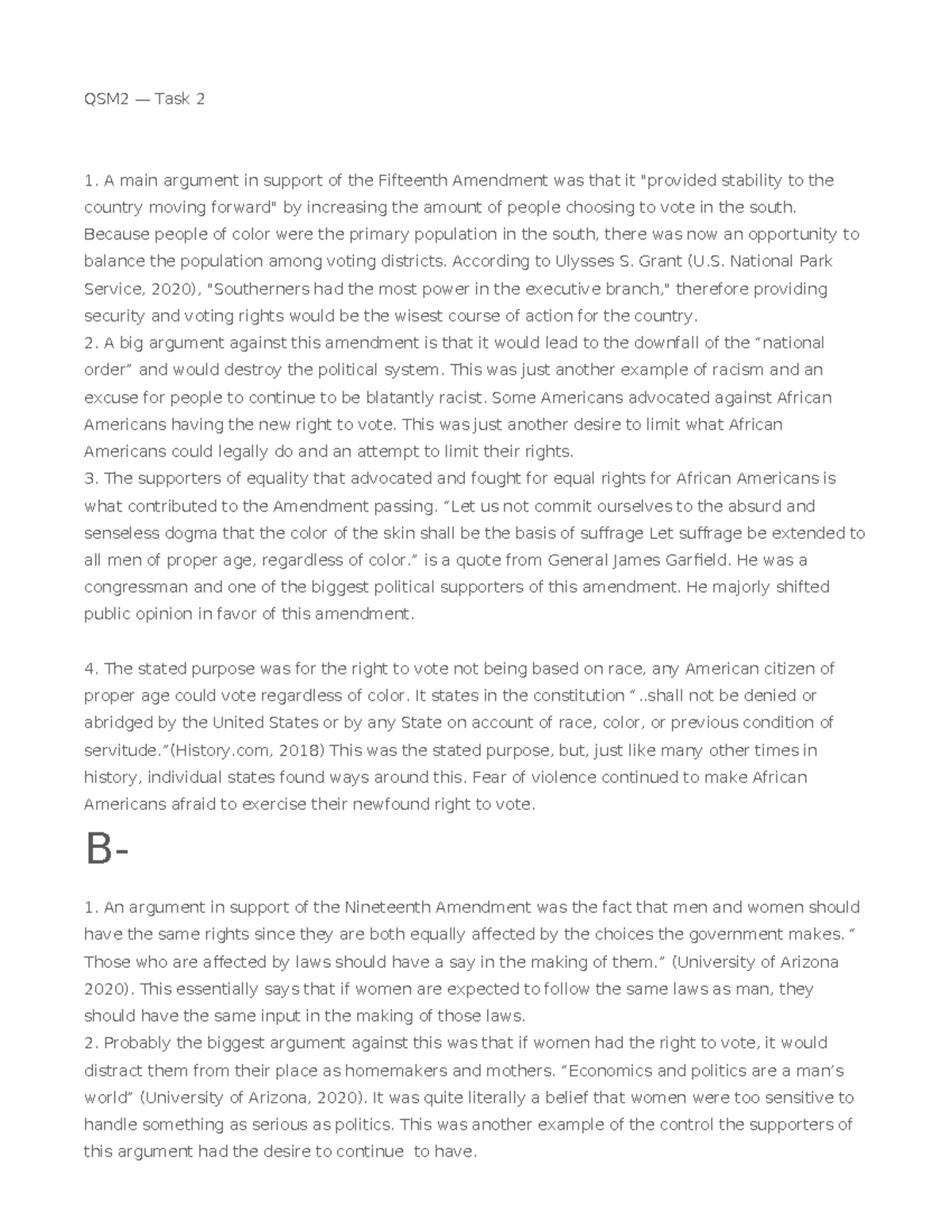 QSM2 Task 2 Slavery in History and Memory - QSM2 — Task 2 1. A main ...