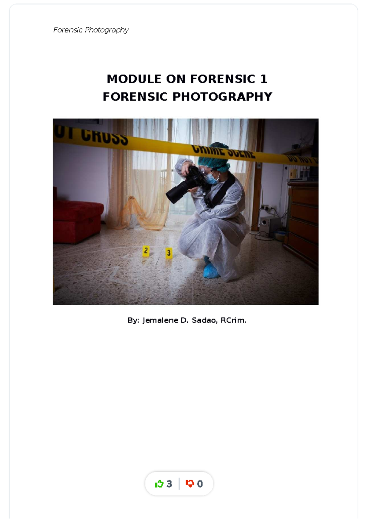 Module on Forensic Photography - Forensic Photography MODULE ON ...