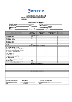 Exam Timetable 2024 - N/A - RICHFIELD FACULTY OF BUSINESS MANAGEMENT ...