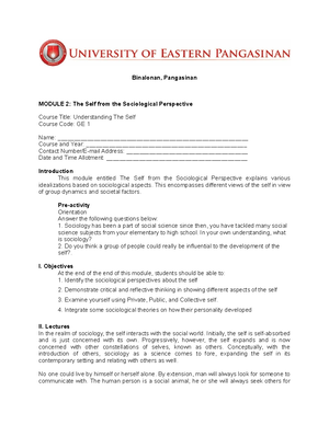 Module 5 UTS - Understanding the self refers to gaining insights into one's own identity, - Studocu