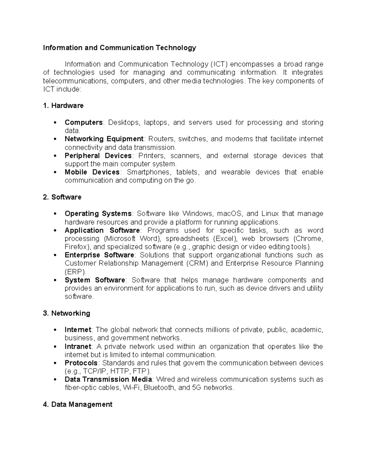 Components of ICT - Information and Communication Technology ...