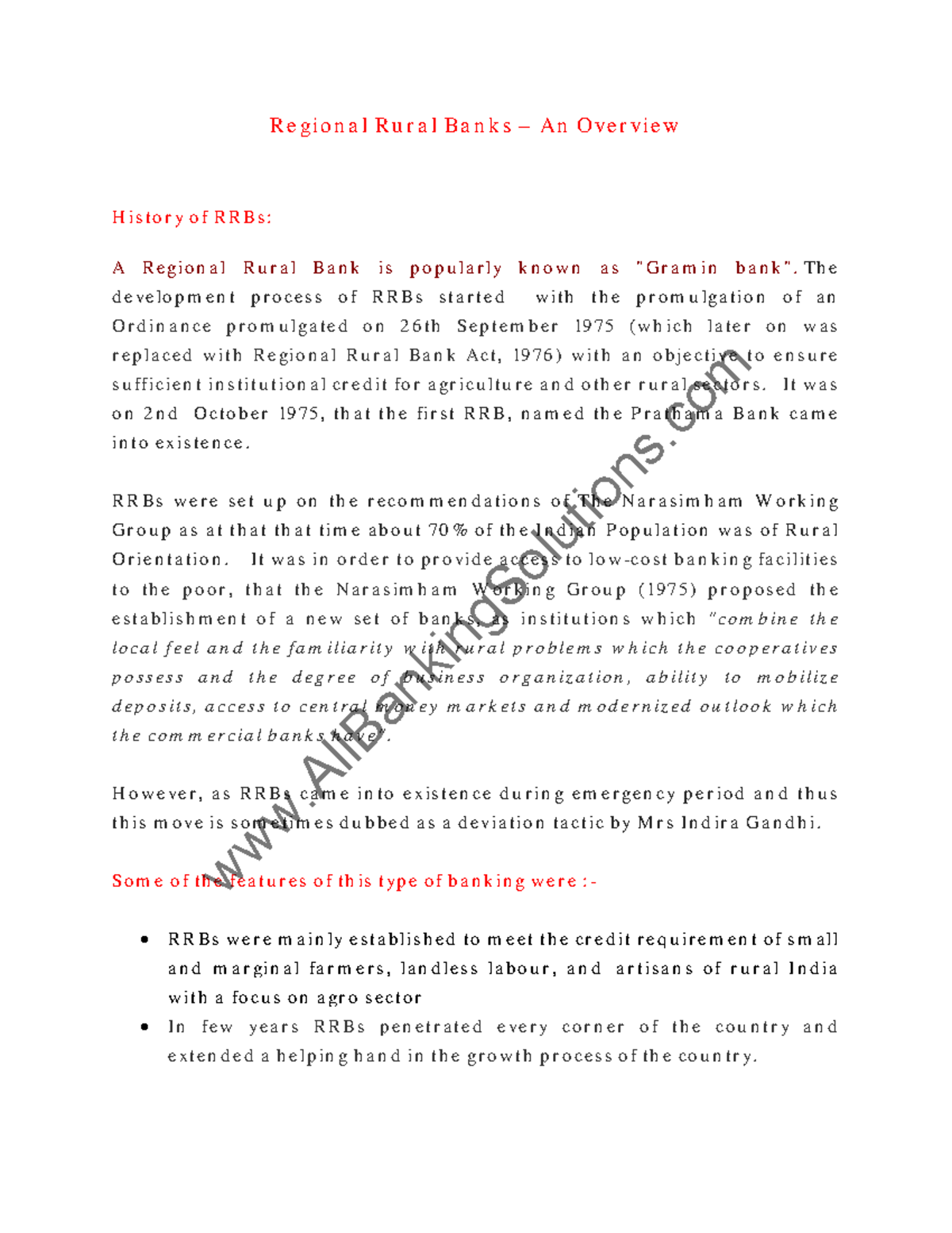 Regional rural banks rrbs 1 - Re gio n al Ru ral Ban ks – An Ove rvie w ...