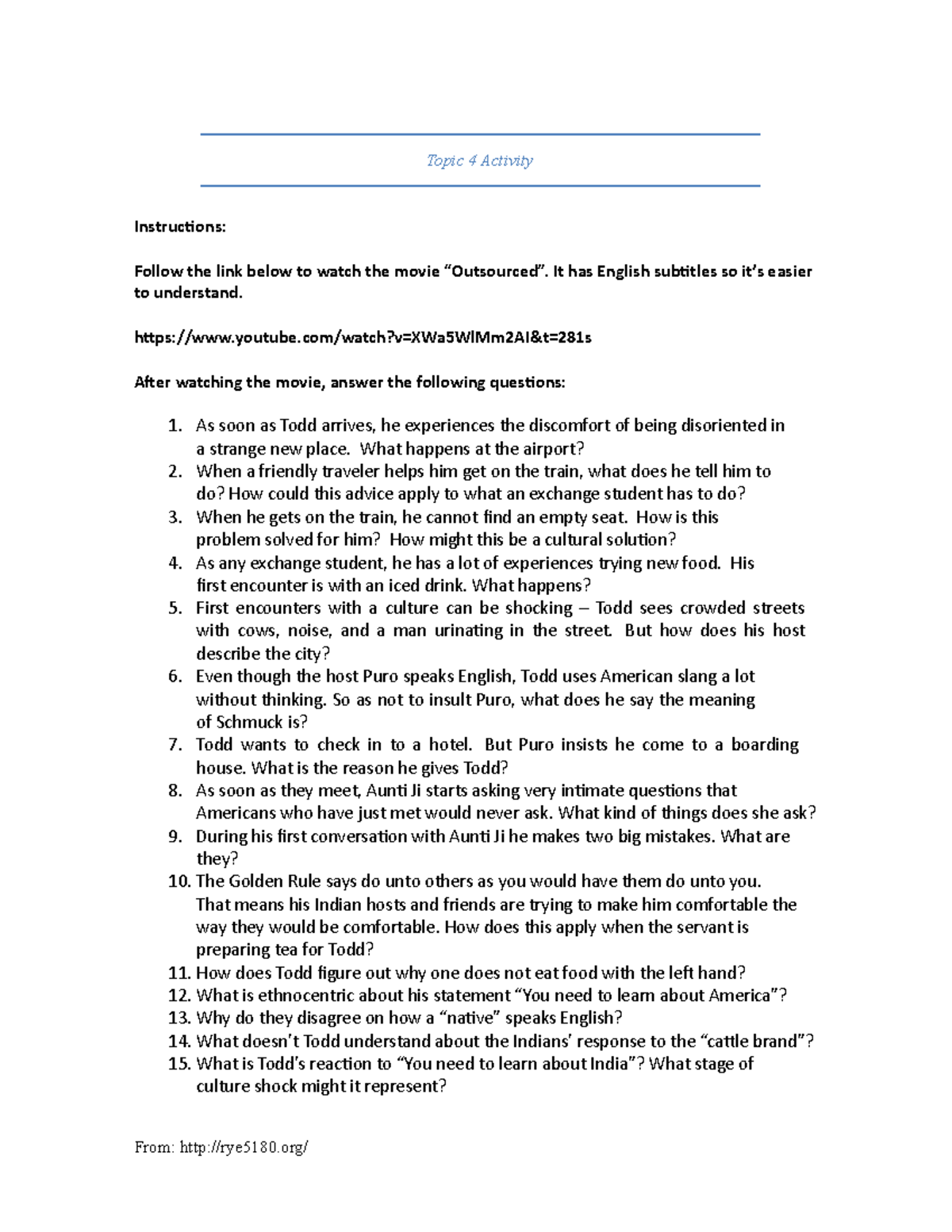 Global Culture activity 4-4 - Topic 4 Activity Instructions: Follow the ...