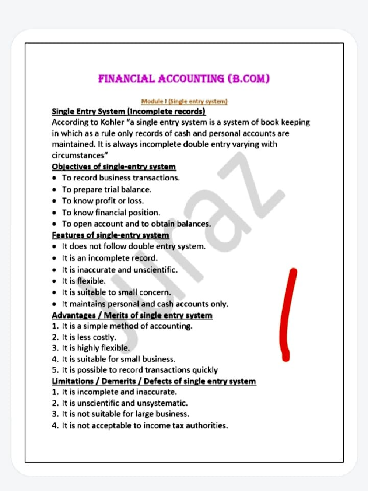 FIN Accounting - Summary Bachelor of commerce (bcom) - Studocu
