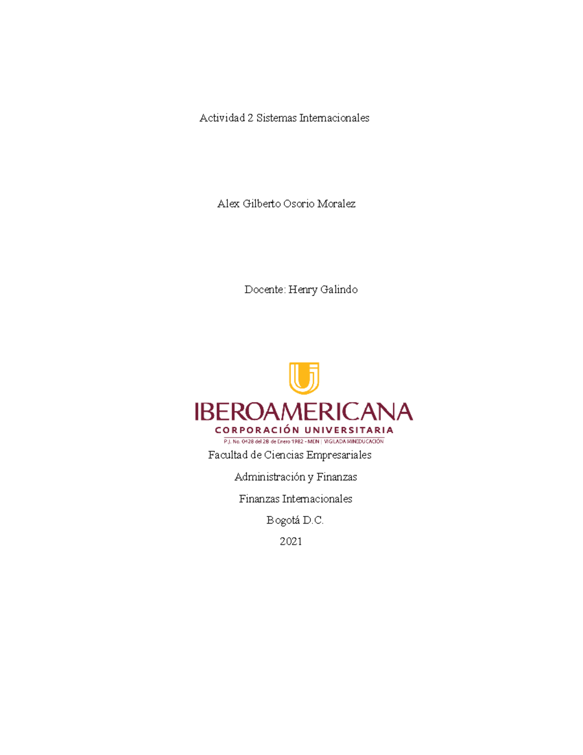 Actividad 2 Sistemas Financieros - Actividad 2 Sistemas Internacionales ...