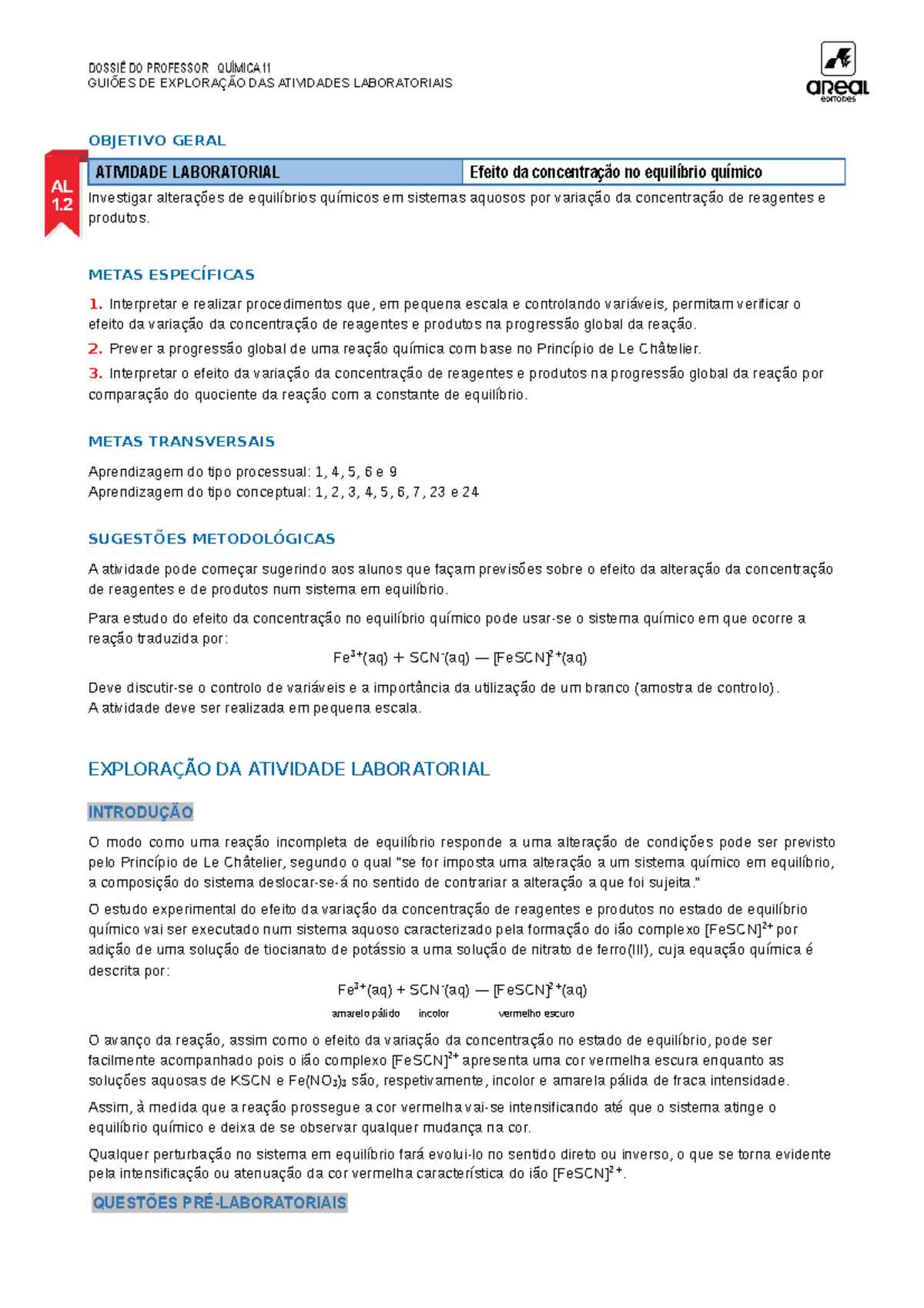 Ae q11 guiao expl al 1 2 - resolução atividade laboratorial - DOSSIÊ DO ...