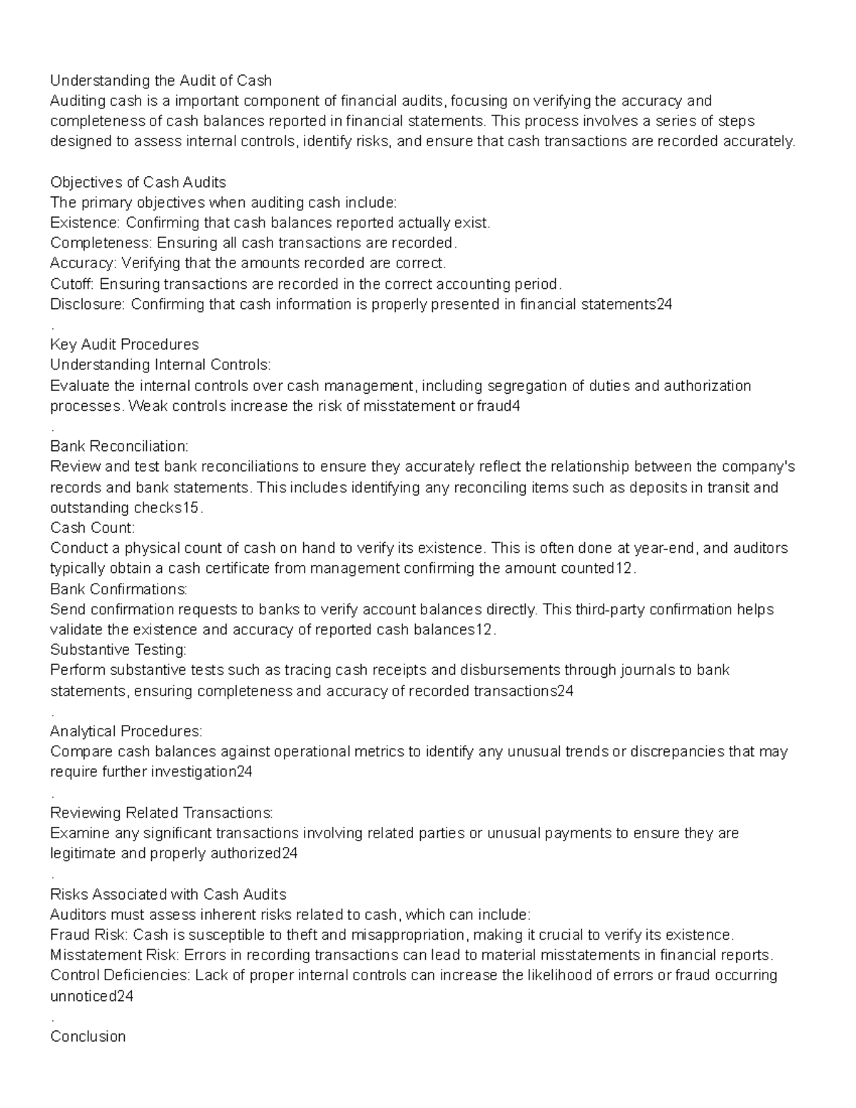 Understanding the Audit of Cash - Understanding the Audit of Cash ...