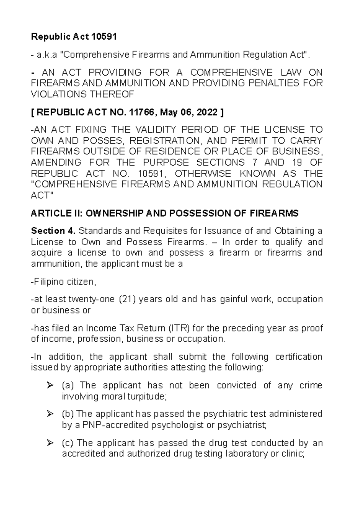 Republic Act 10591 - ABOUT THE SAFETY GUN MEASURES - Republic Act 10591 ...