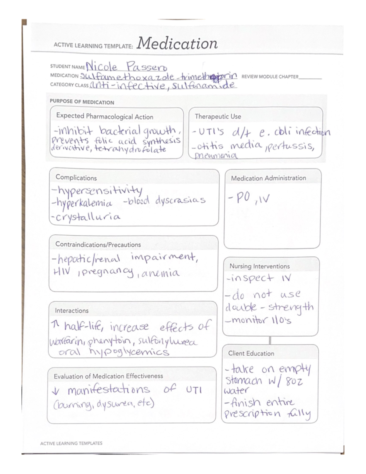 Med 11 - Patho med cards ati templates week 11 - ACTIVE LEARNING ...