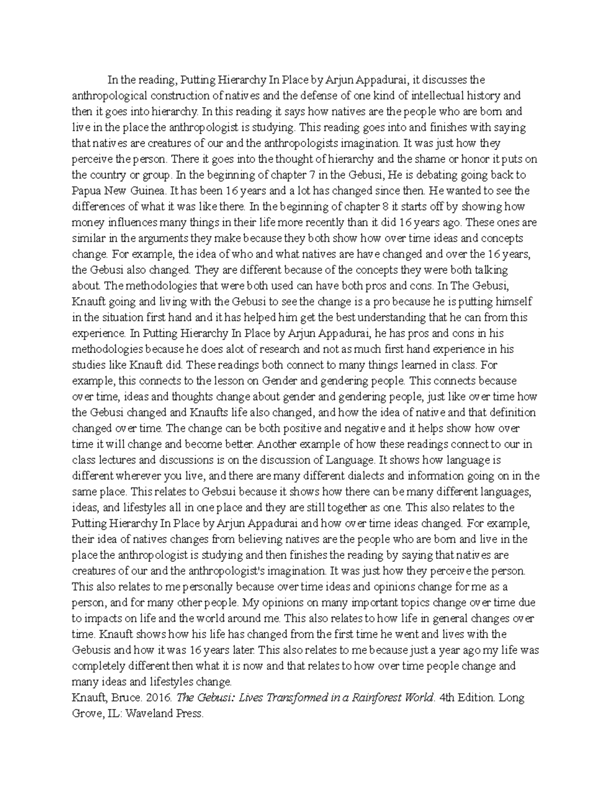 A3 Discussion Paper - In the reading, Putting Hierarchy In Place by ...