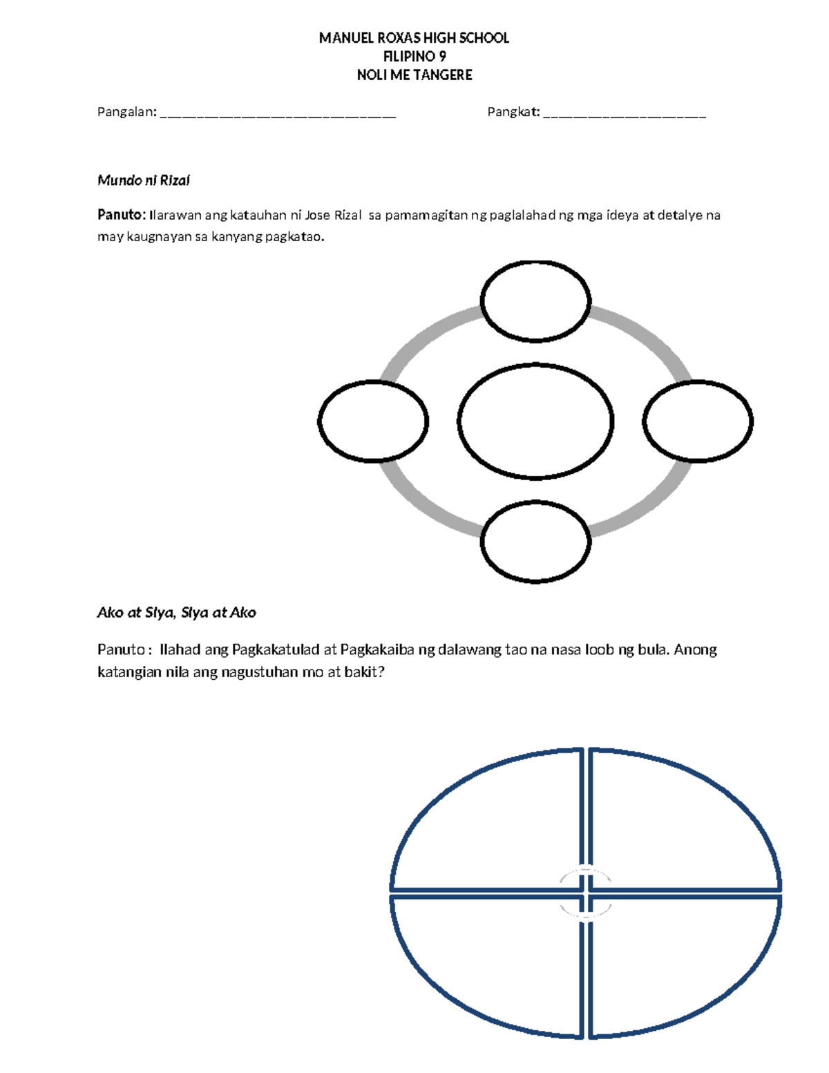 Graphic organizers sa NOLI2024 - FILIPINO 9 NOLI ME TANGERE Pangalan ...