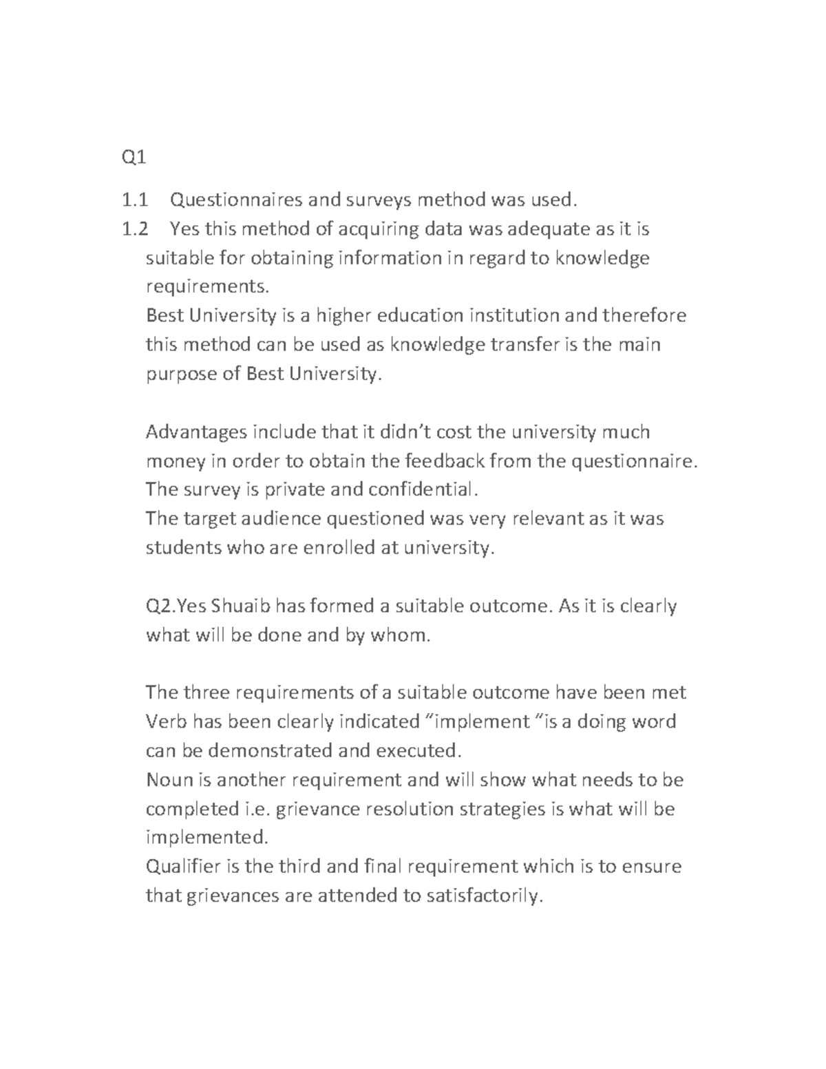 Training and Development Assignment 3 - 1 Questionnaires and surveys ...