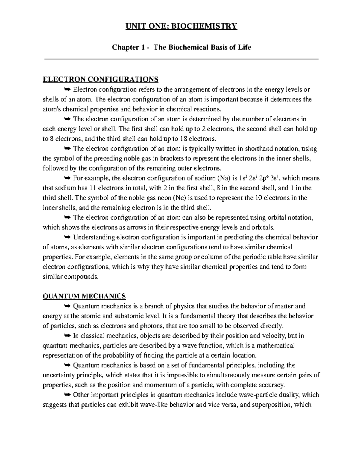 Biochemistry Chapter 1 Section 1 Atomic Structure Pt 3 - UNIT ONE ...