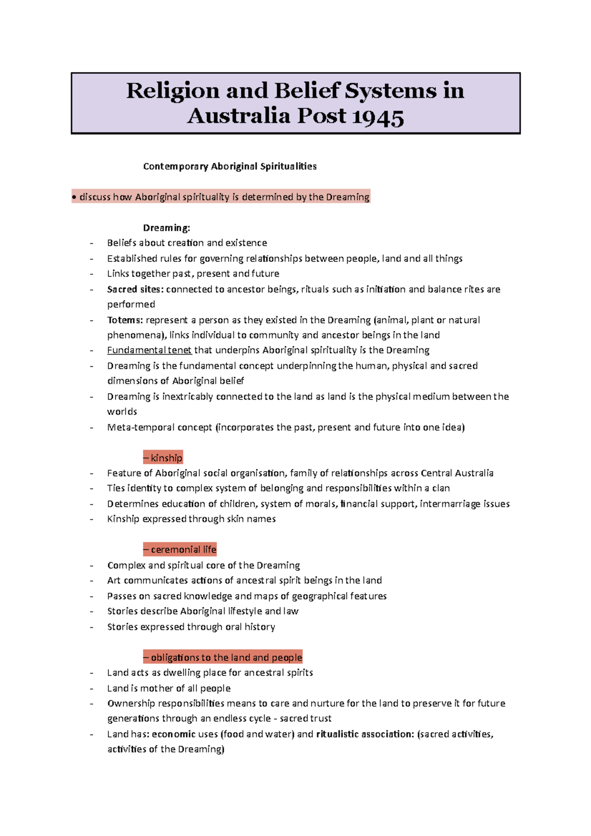 Studies of Religion 1 - Study Notes - Religion and Belief Systems in ...