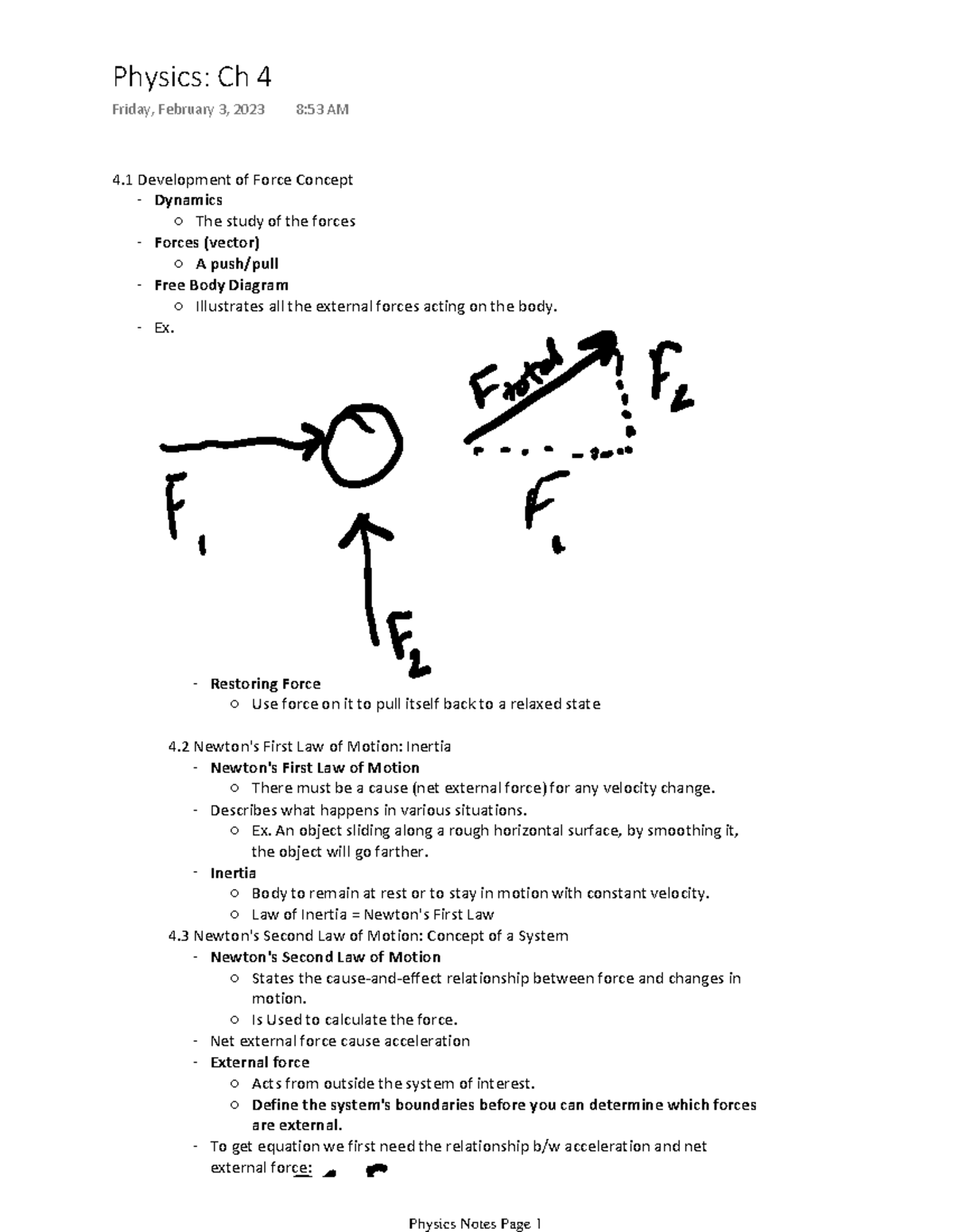 Physics Ch 4 - Looking at finding forces by using mass and acceleration ...