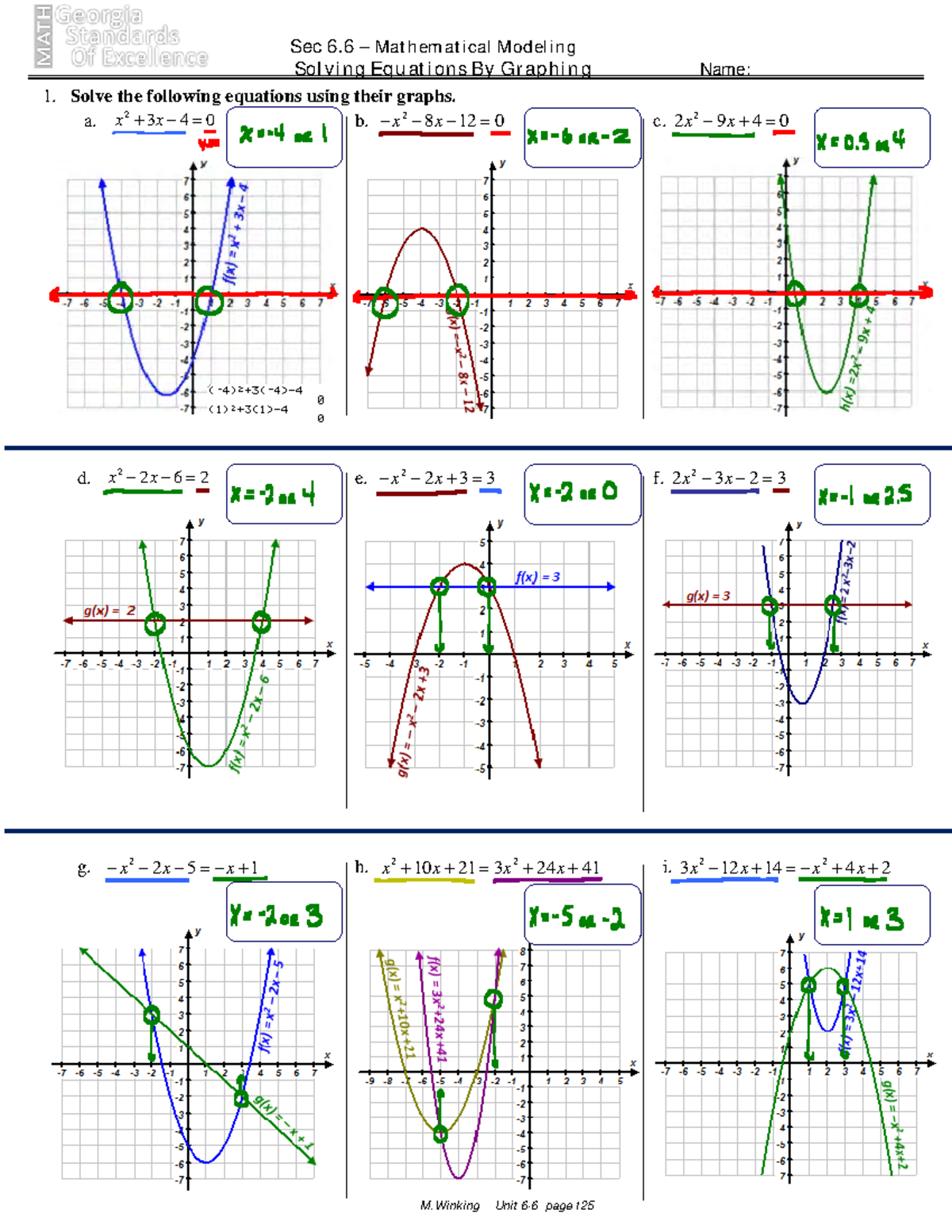 06 06 Solving By Graphing Complete - Sec 6 – Mathematical Modeling ...