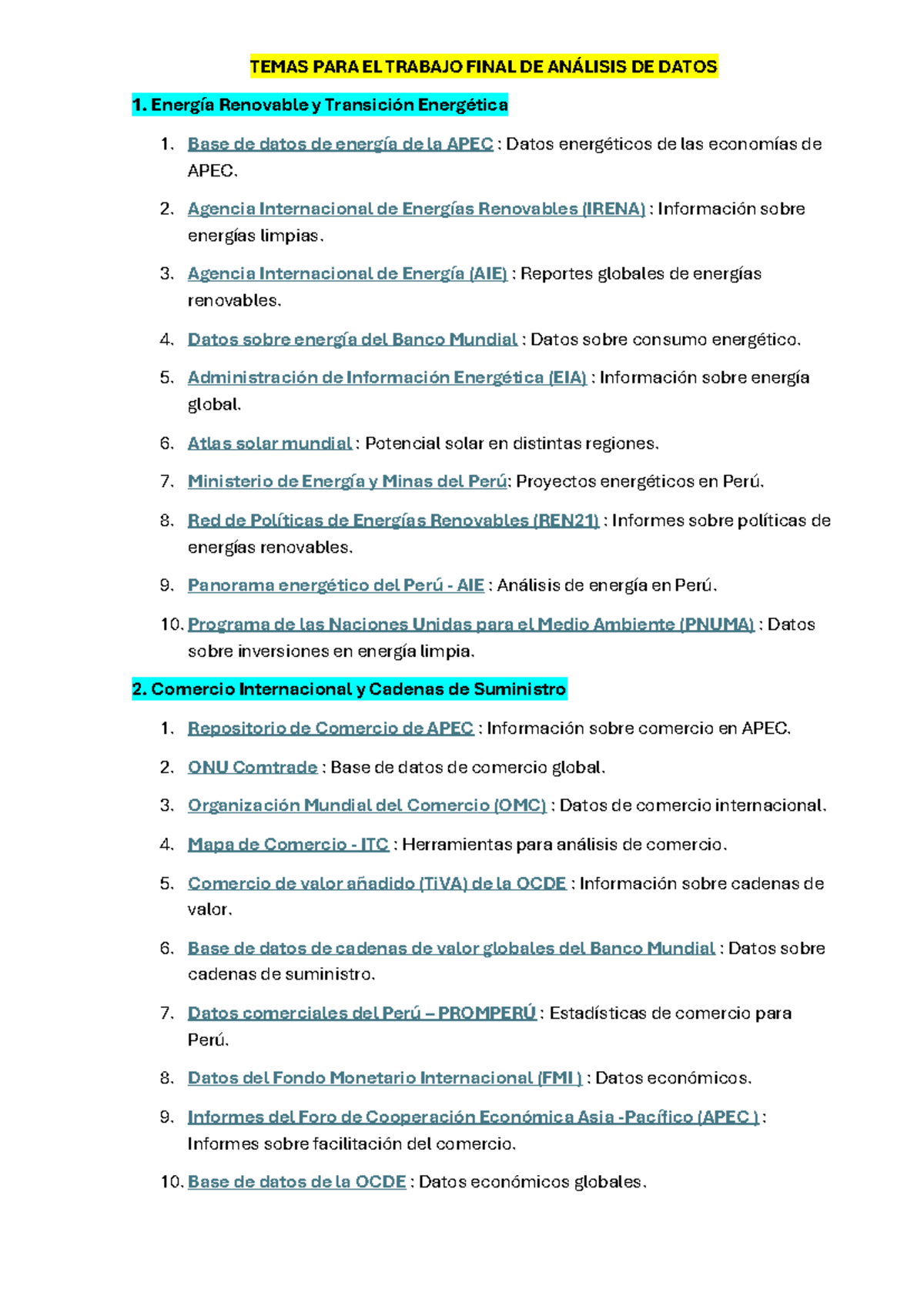 Temas PARA EL Trabajo Final DE ANÁ Lisis DE Datos 2024 - TEMAS PARA EL TRABAJO FINAL DE ANÁLISIS ...