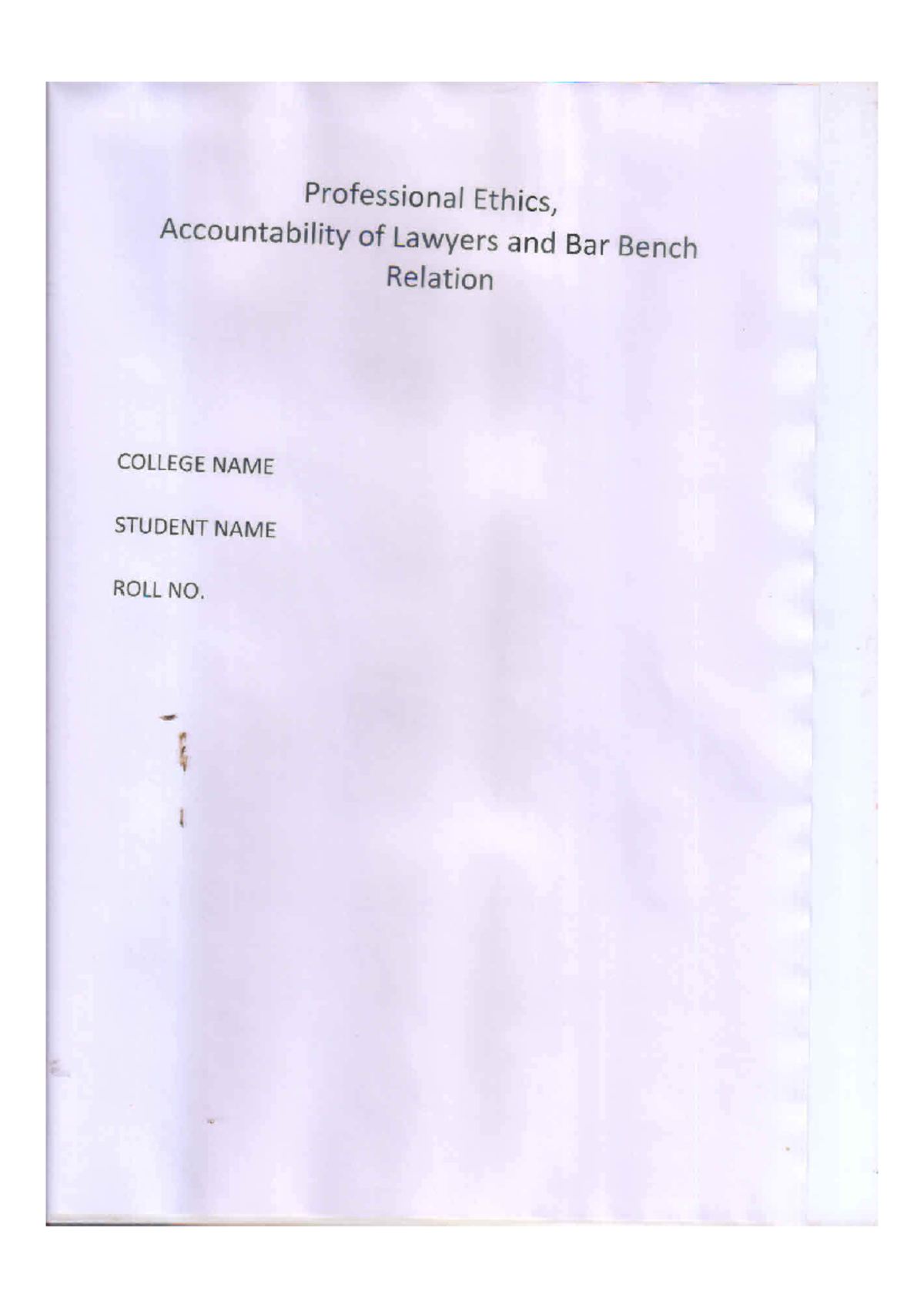 Professional Ethics Practical - LLB - Studocu