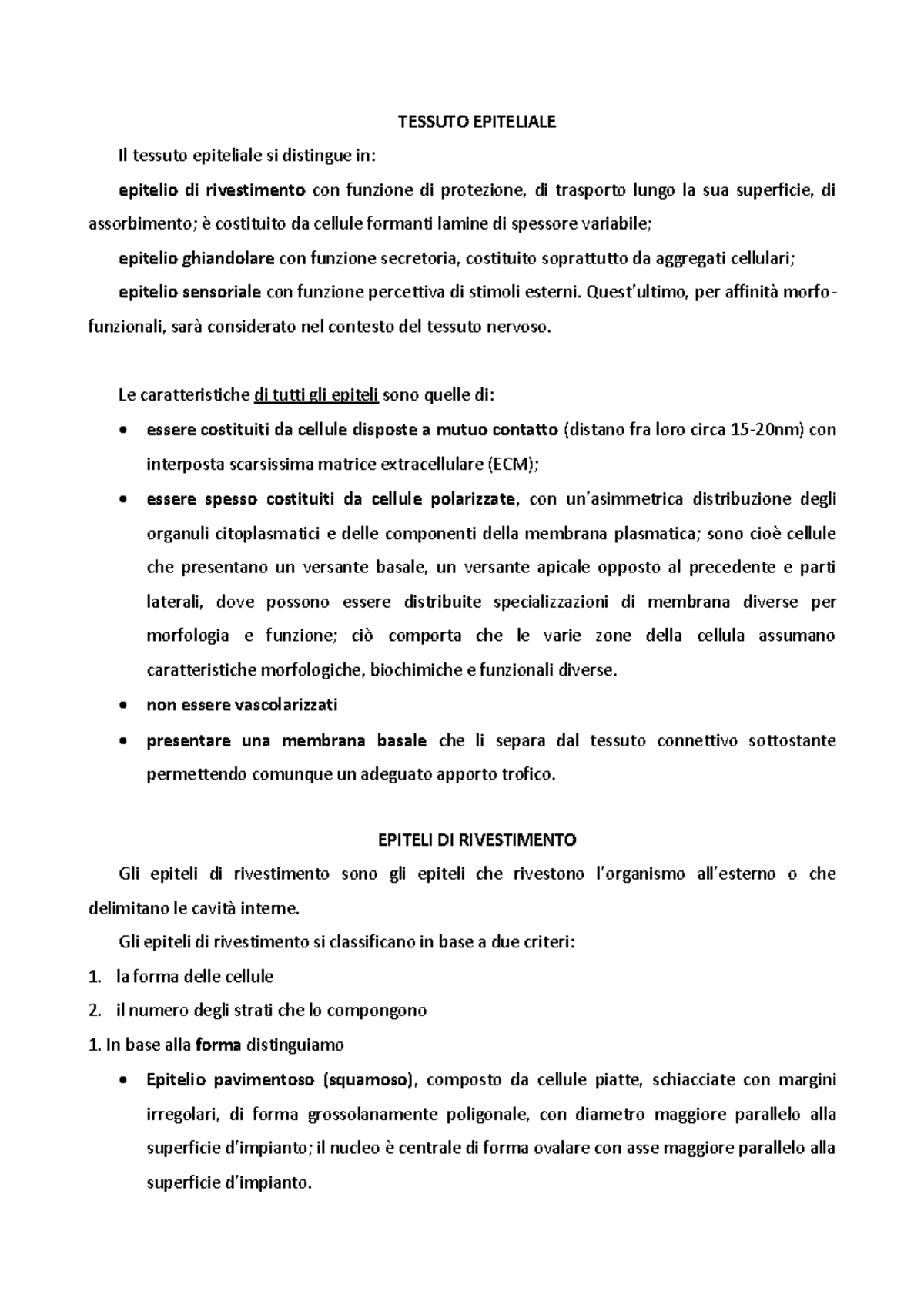 Appunti istologia SMO AA20-21 - Warning: TT: undefined function: 32 Warning: TT: undefined ...