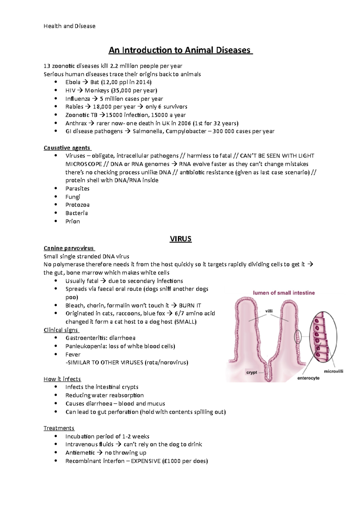 An Introduction to Animal Diseases - notes - An Introduction to Animal ...