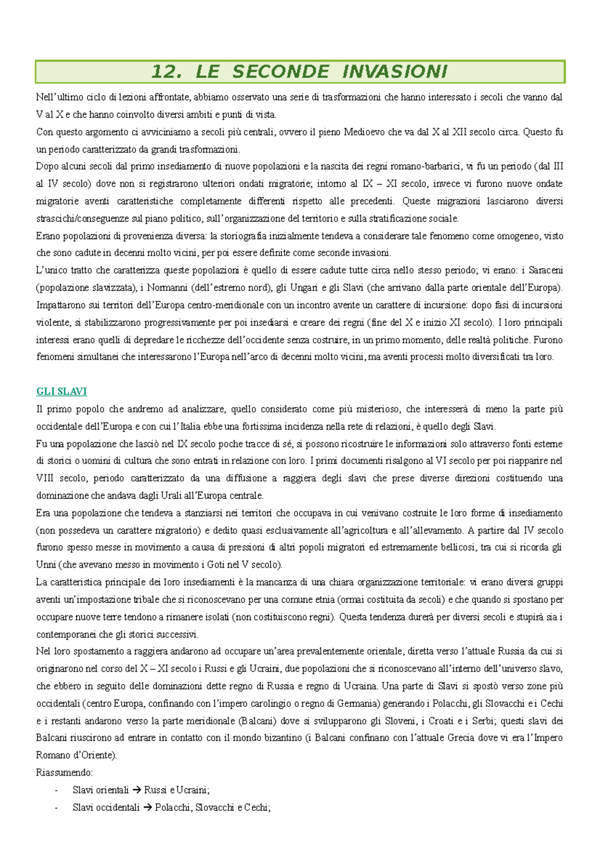 Le seconde invasioni - 12. LE SECONDE INVASIONI Nell’ultimo ciclo di ...