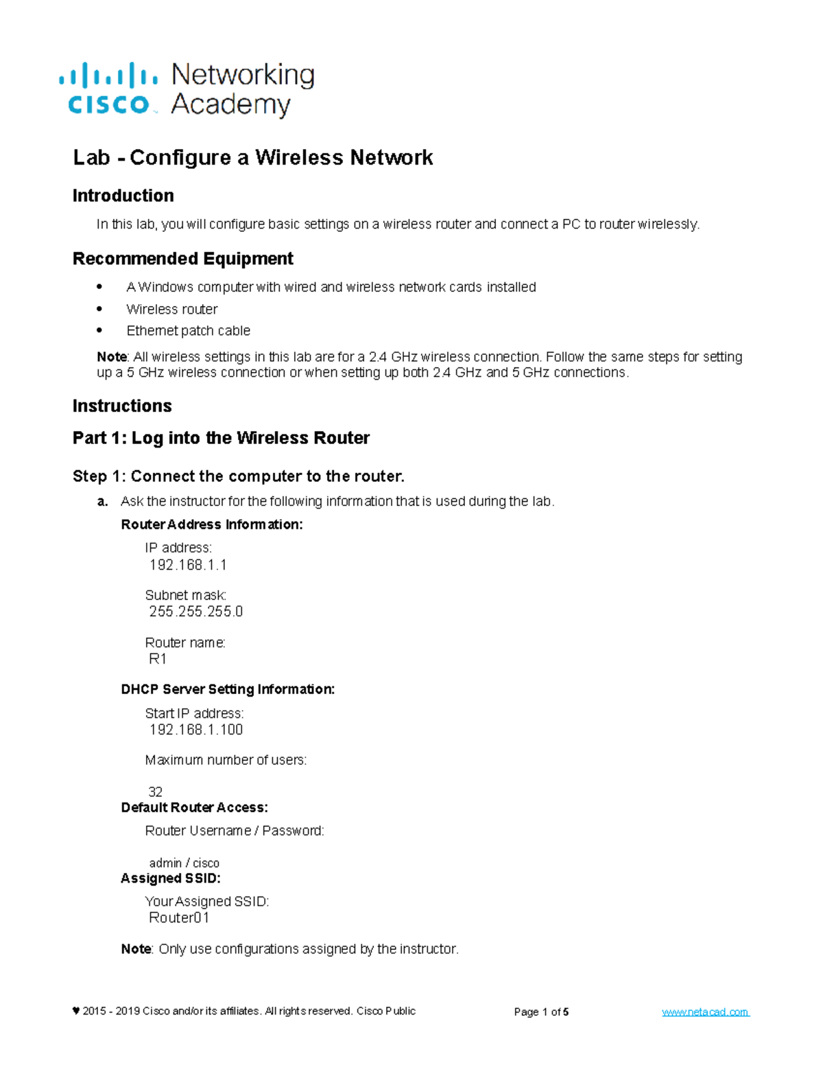 13 - Cisco 13.1.11 Lab Answer - 2015 - 2019 Cisco and/or its affiliates ...