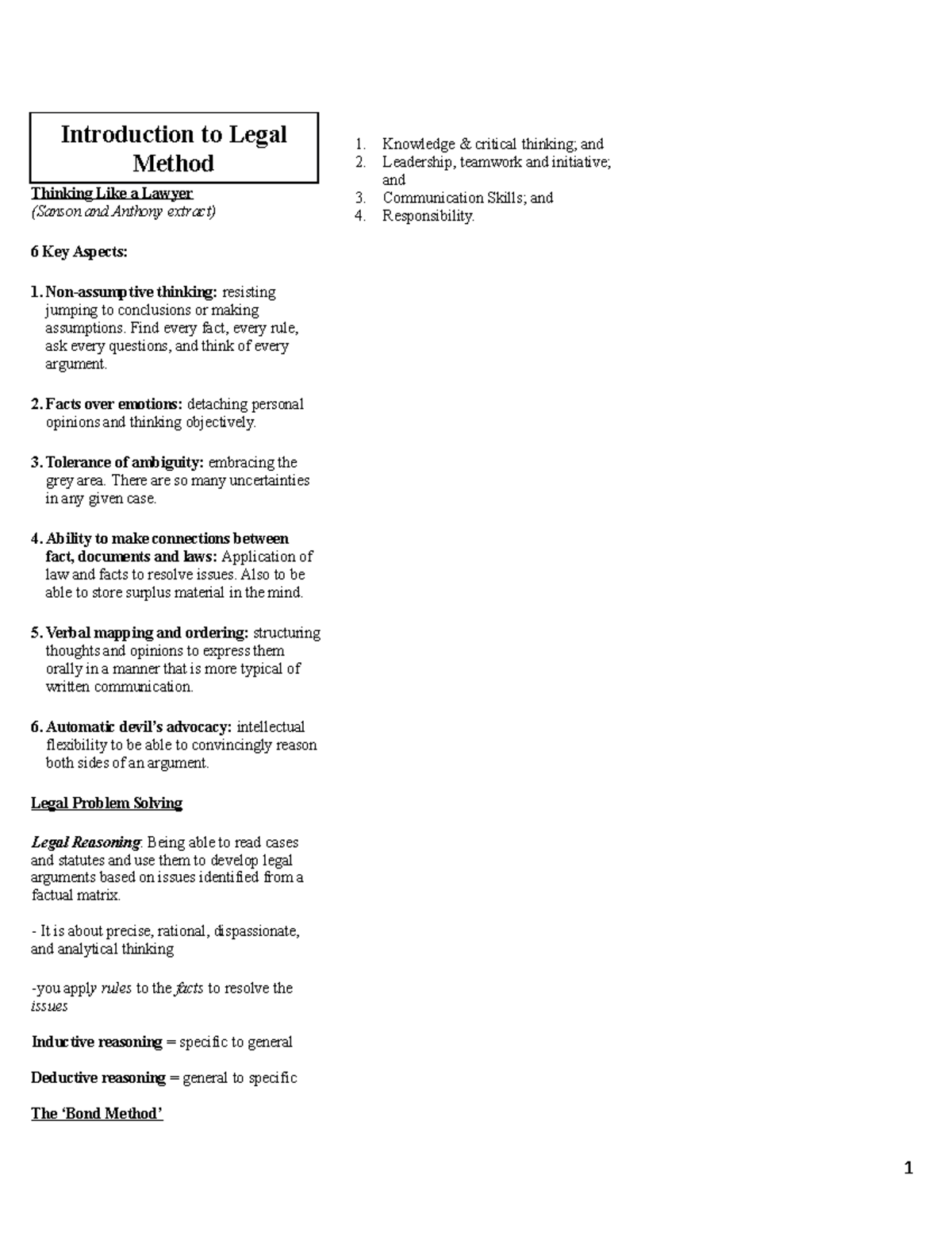 LFA- Template TCL - full - Introduction to Legal Method Thinking Like a ...