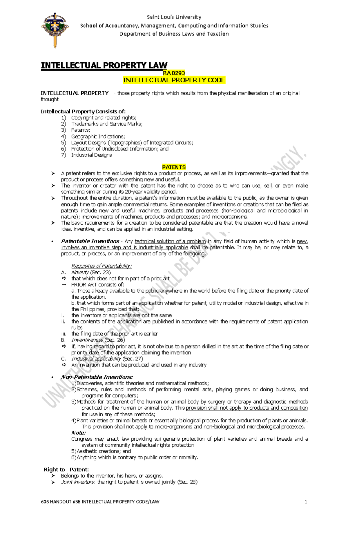 606 handout 5B - IPL - Warning: TT: undefined function: 32 School of ...